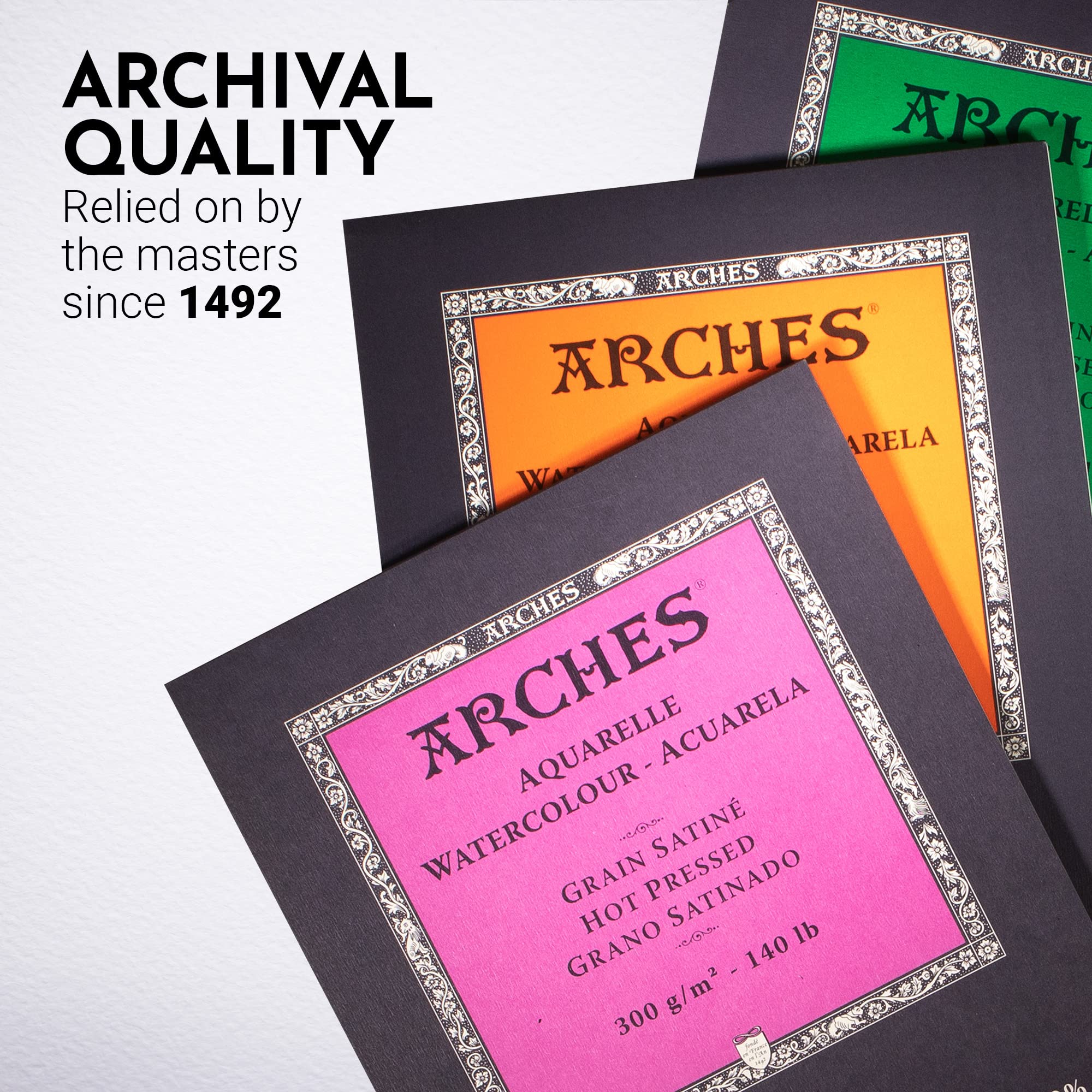 Arches Watercolor Paper 140 lb. Hot Press 12 Sheet Pad 9x12"