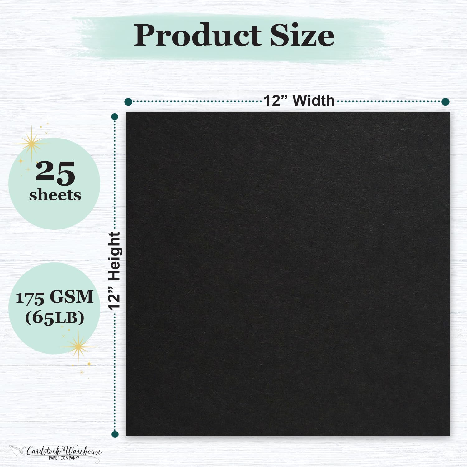 Black Licorice Cardstock Paper - 12 X 12 Inch 65 Lb. Premium Cover - 25 Sheets From Cardstock Warehouse