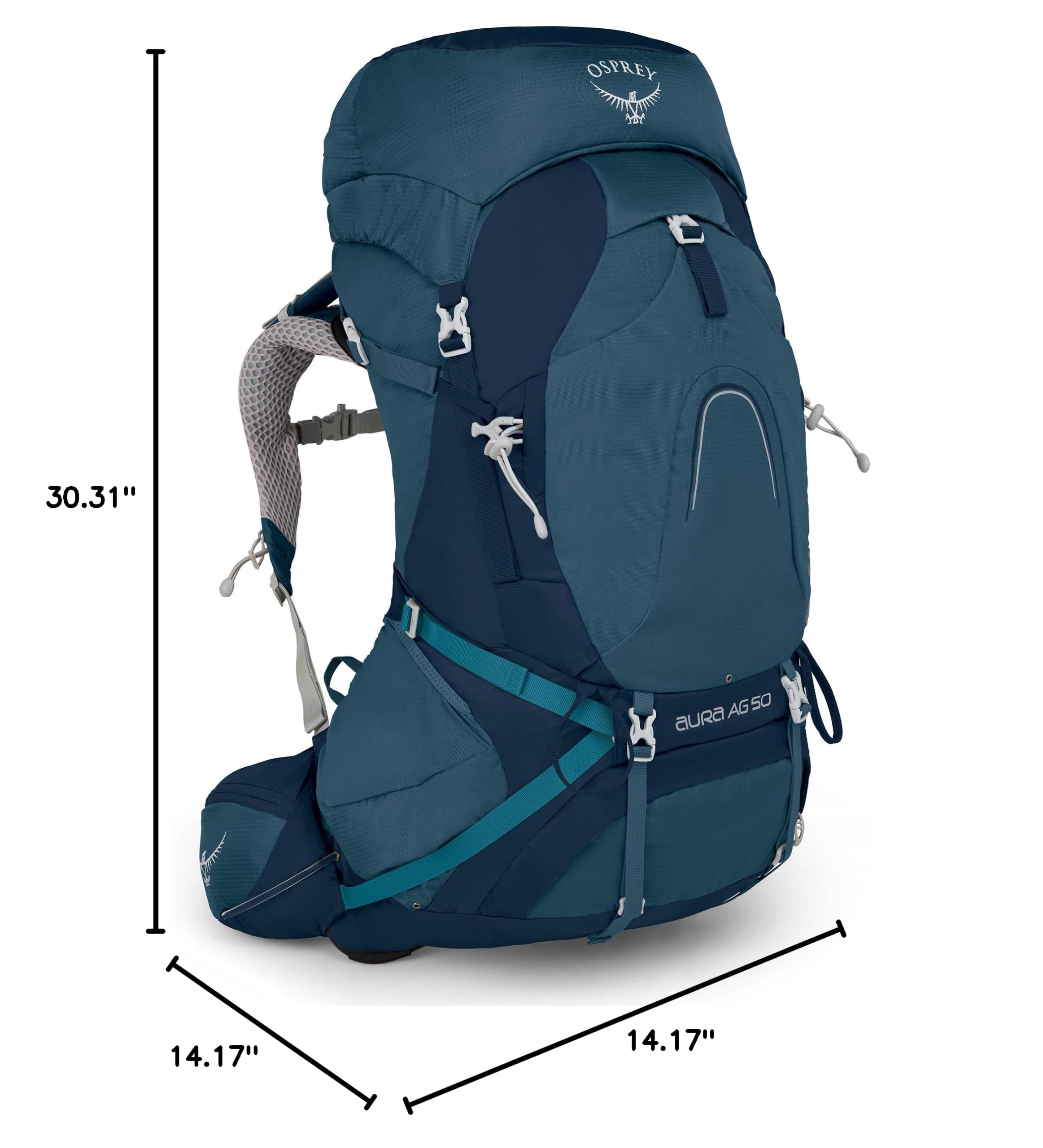 Osprey Aura AG 50 Women's Backpacking Backpack, Gamma Red, X-Small