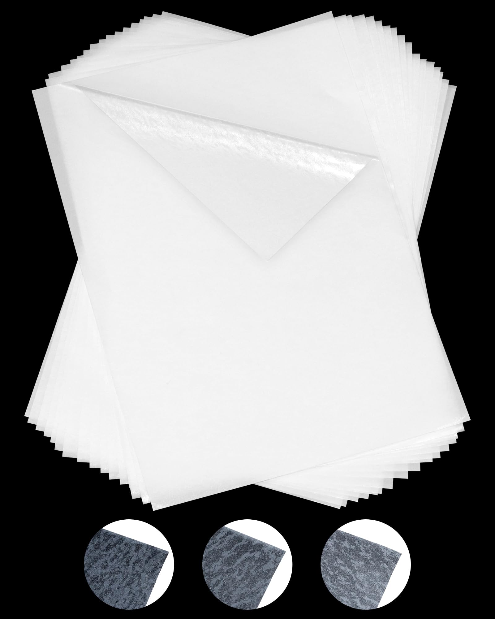 PLANTIONAL Double Sided Iron On Adhesive Sheets: 20 PCS Heavy Weight A4 Size Double-Sided Press-on Patch Heat Melt Fabric Glue Sheet Permanent Fusible Adhesive Sheets
