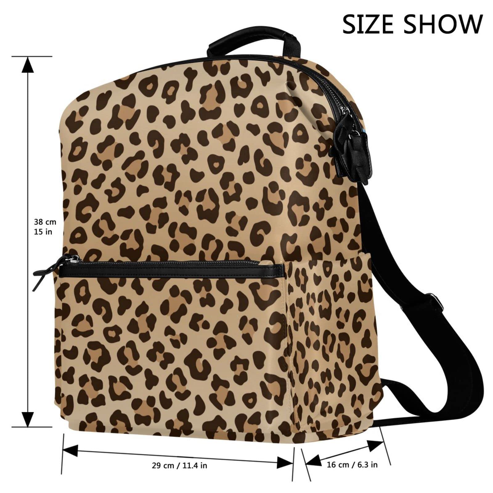 ALAZA Leopard Print Casual Backpack Lightweight Travel Daypack Student School Bag