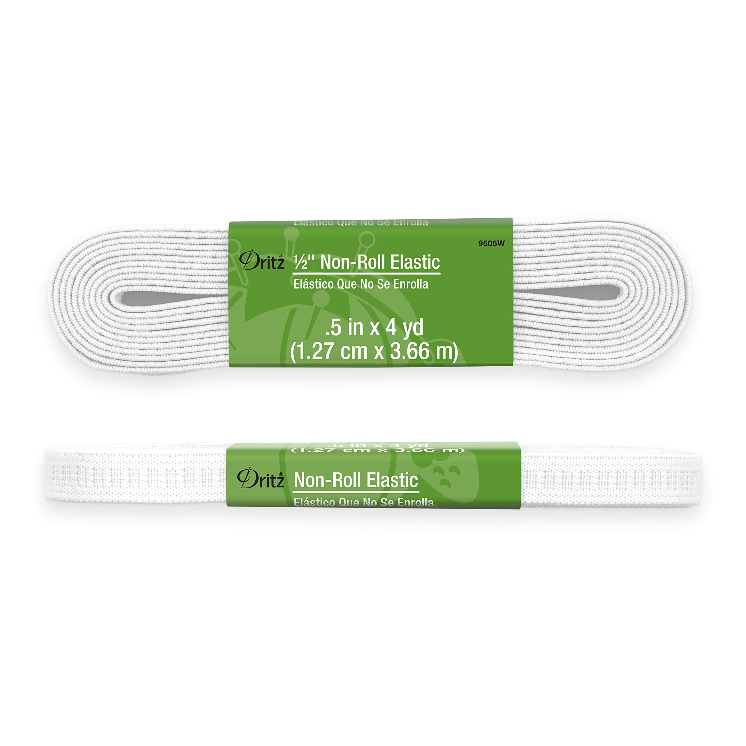 Dritz Notions Elastic Non Roll 1/2"x4yd Wht ,White