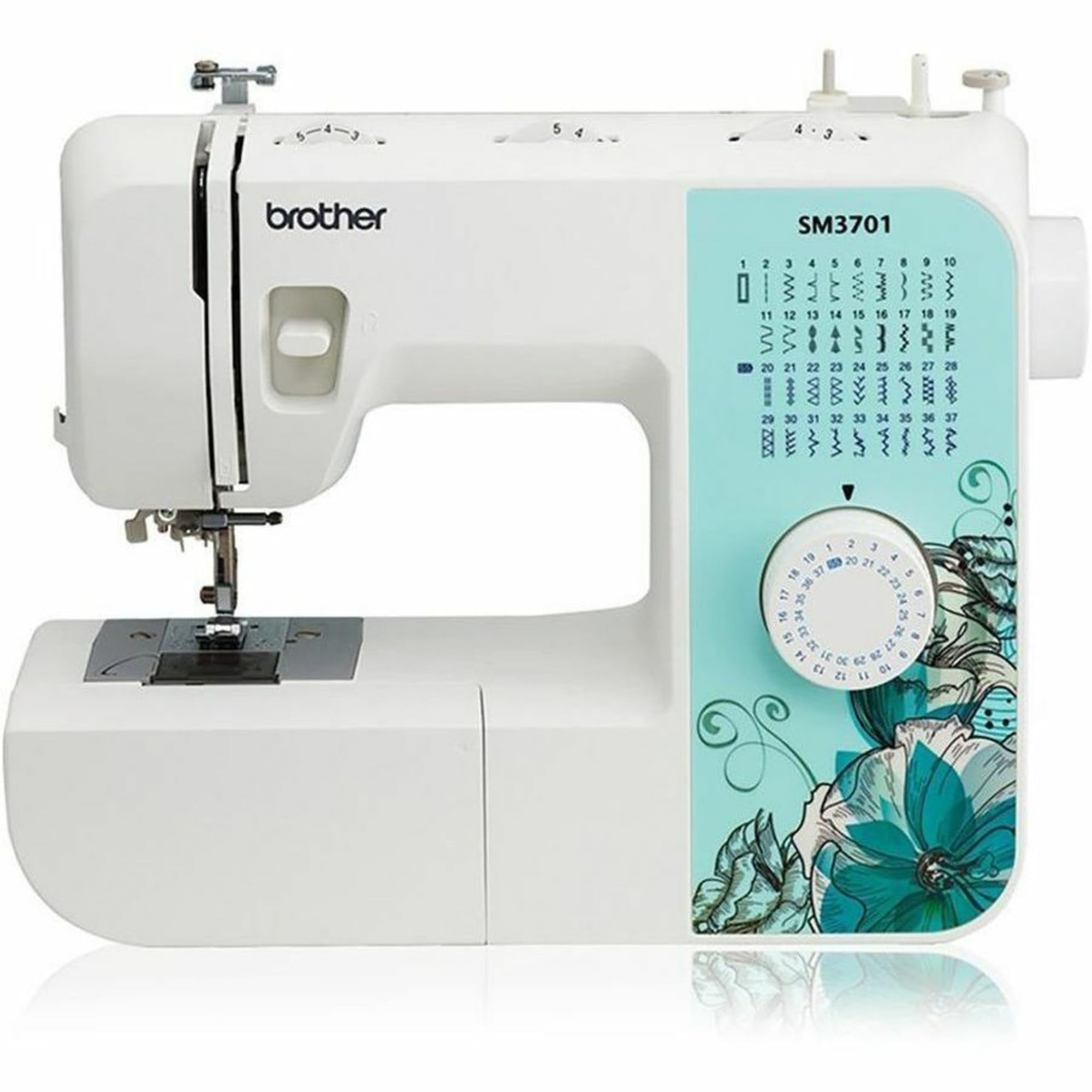 Brother 37-Stitch Free Arm Sewing Machine, 12" x 5.8" x 15.3", White