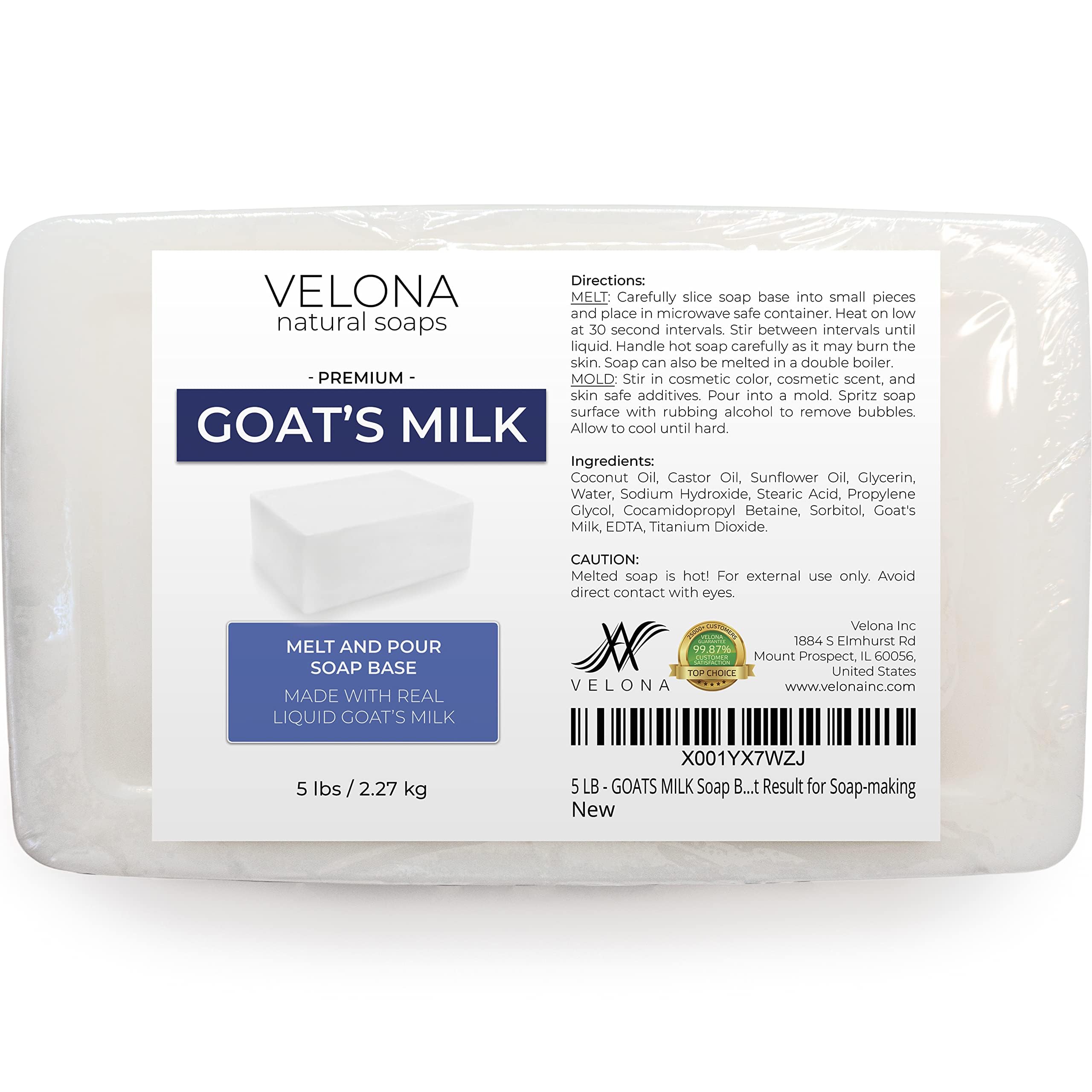 velona 10 LB - GOATS MILK Soap Base SLS/SLES free | Melt and Pour | Natural Bars For The Best Result for Soap-making