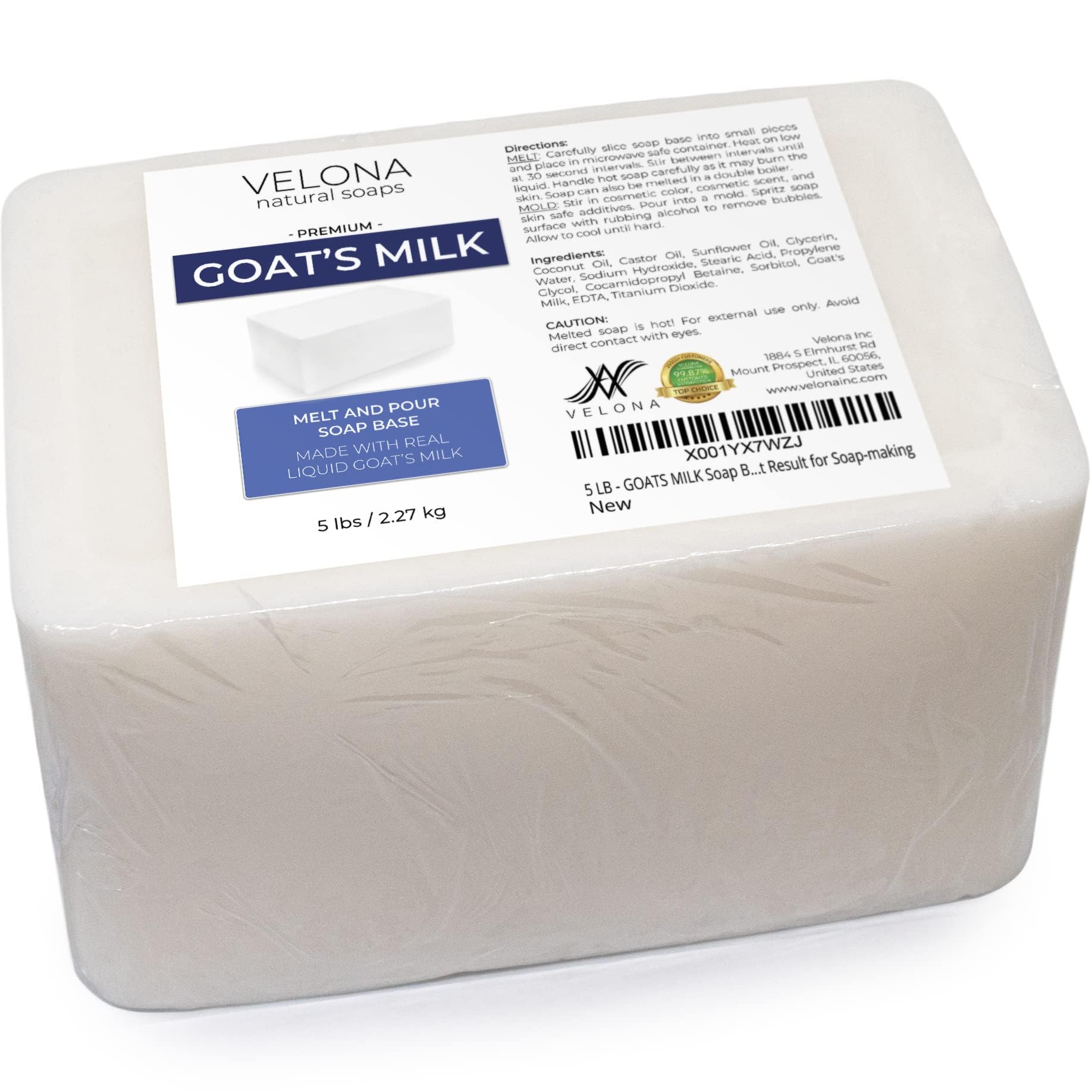 velona 10 LB - GOATS MILK Soap Base SLS/SLES free | Melt and Pour | Natural Bars For The Best Result for Soap-making