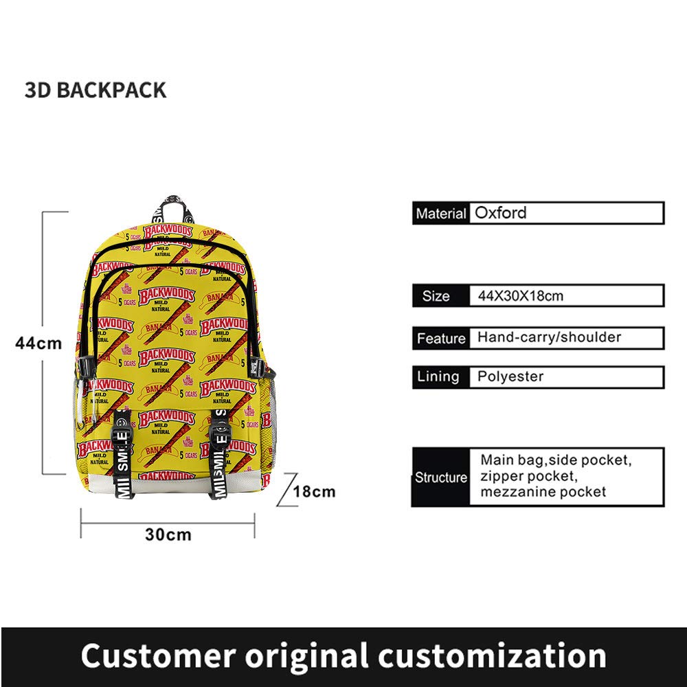 FEIRUIJI Backwoods Backpack, Backwoods Laptop Bag School Bag Travel Shoulder Bag Book Bags (AG),30*44*18cm