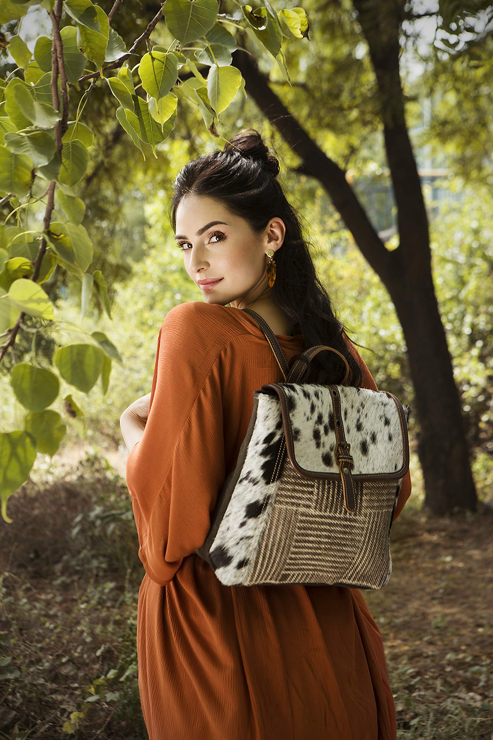Myra Bag Women's Crossroads Cowhide Backpack Brown One Size