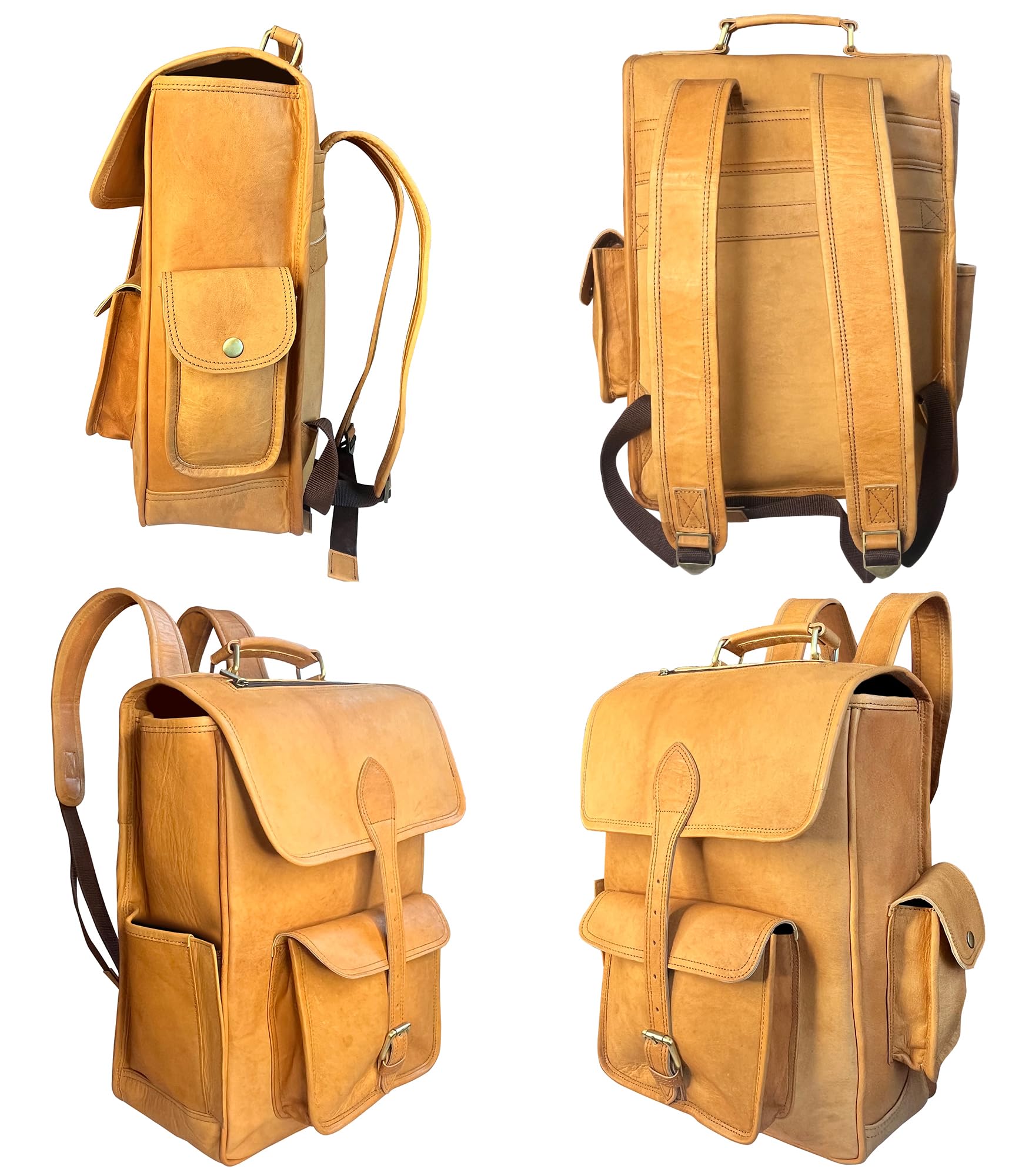 Handmade Genuine Leather Backpacks Laptop Computer Bag for Men Women Gift for Him Her