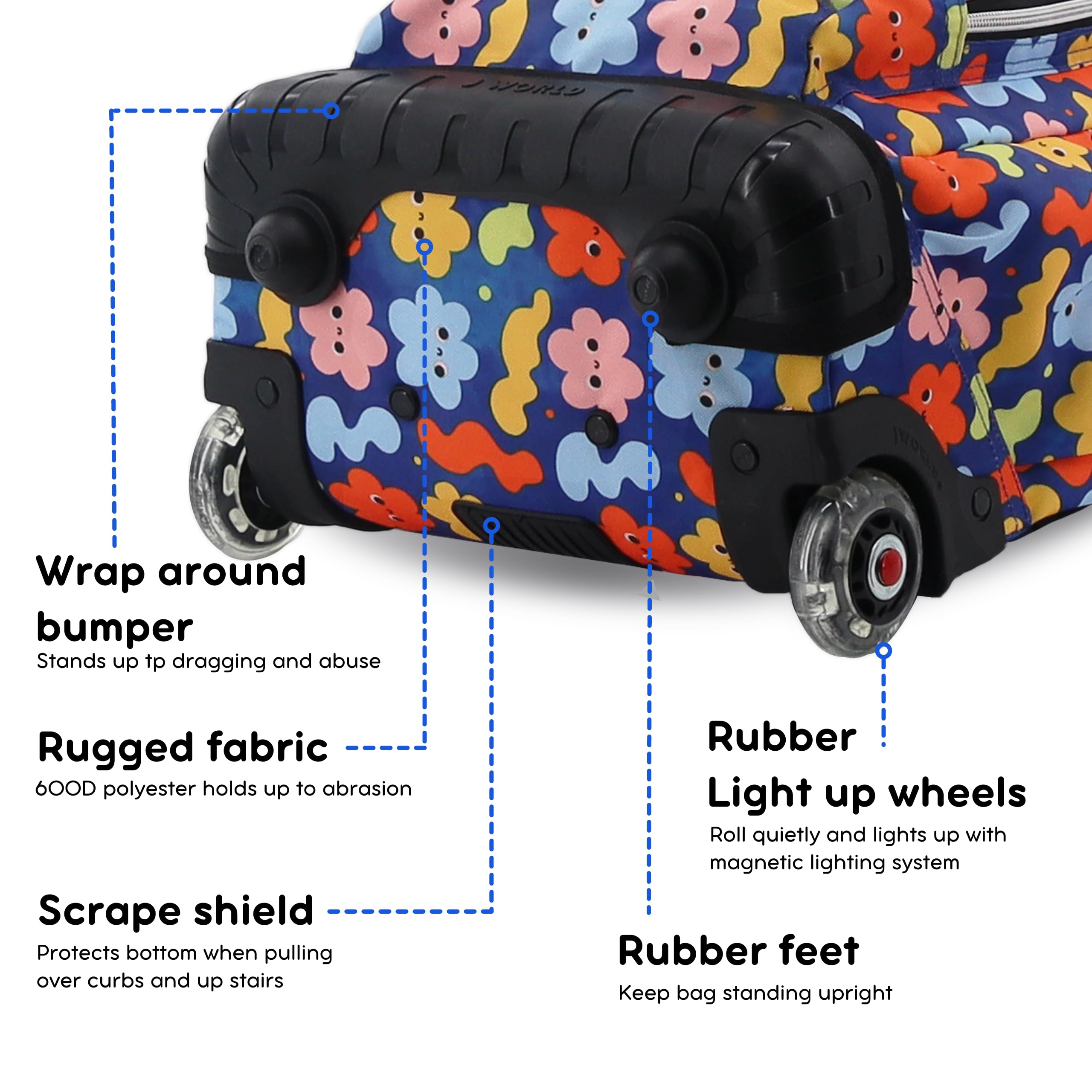 J World New York Kids' Lollipop Rolling Backpack & Lunch Bag Set, Elephant, One Size