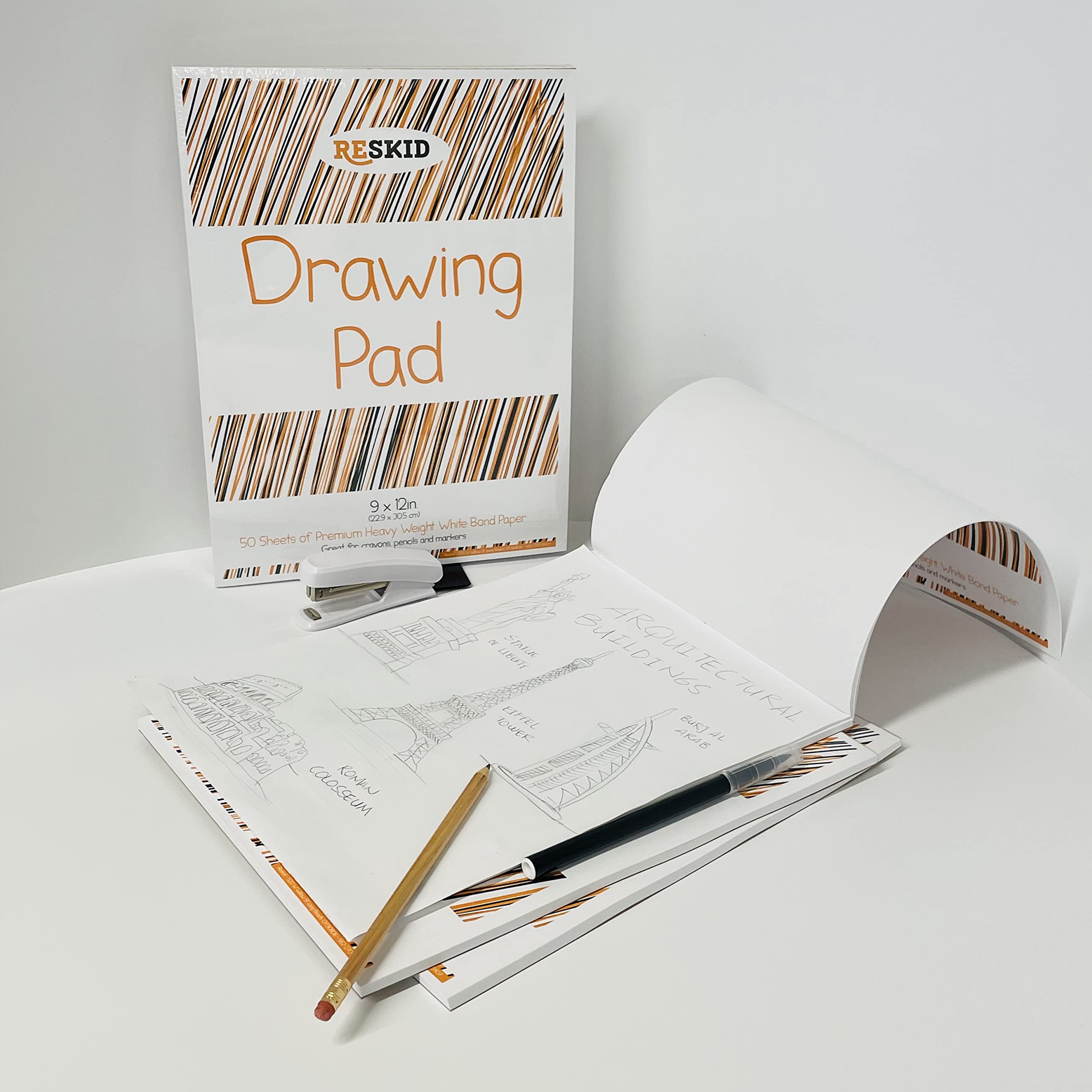 Reskid Kids Drawing Pads - 3 Pack of 9x12 Inch with 50 Sheets Each - Removable Pages for Easy Display and Preservation, Perfect for Young Artists