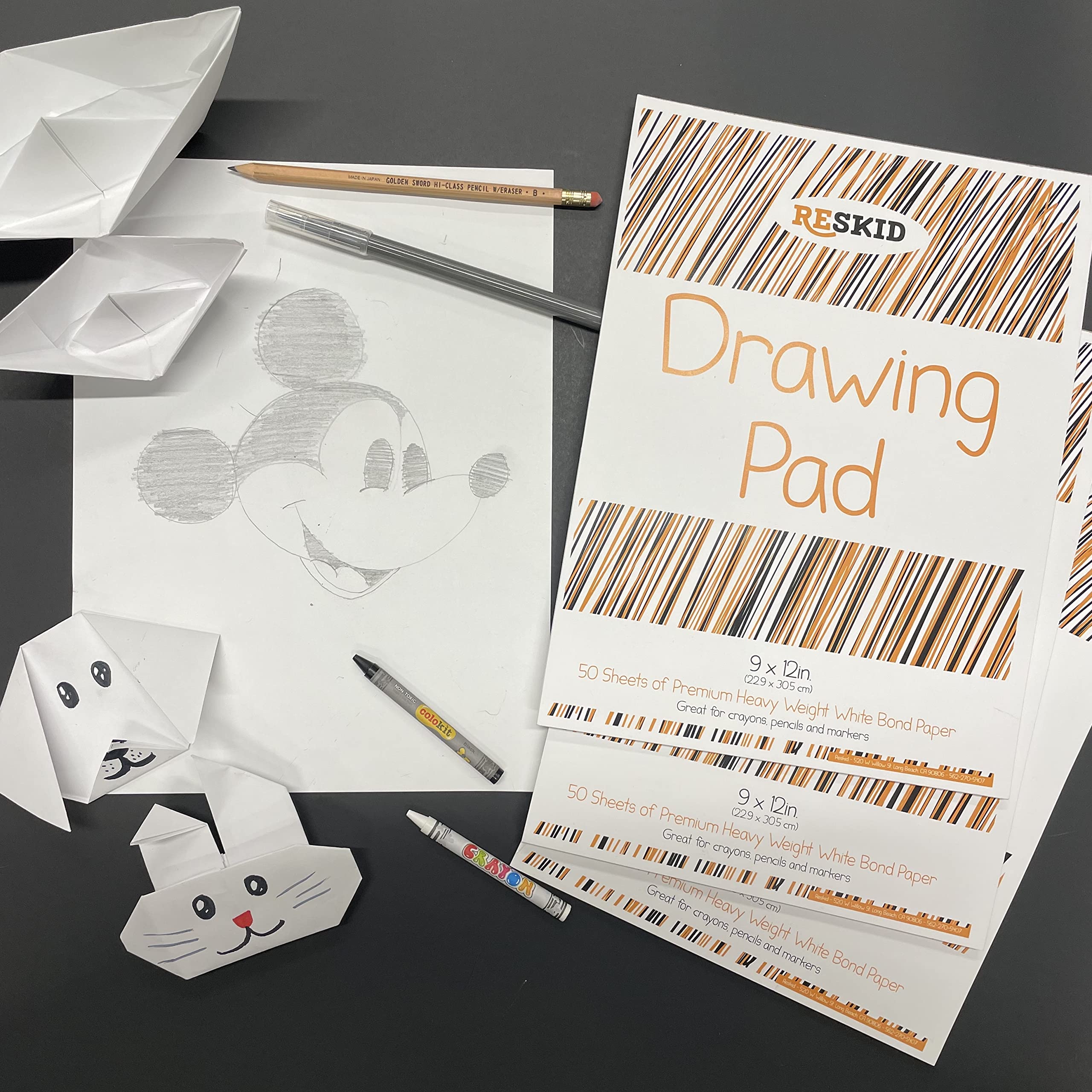 Reskid Kids Drawing Pads - 3 Pack of 9x12 Inch with 50 Sheets Each - Removable Pages for Easy Display and Preservation, Perfect for Young Artists