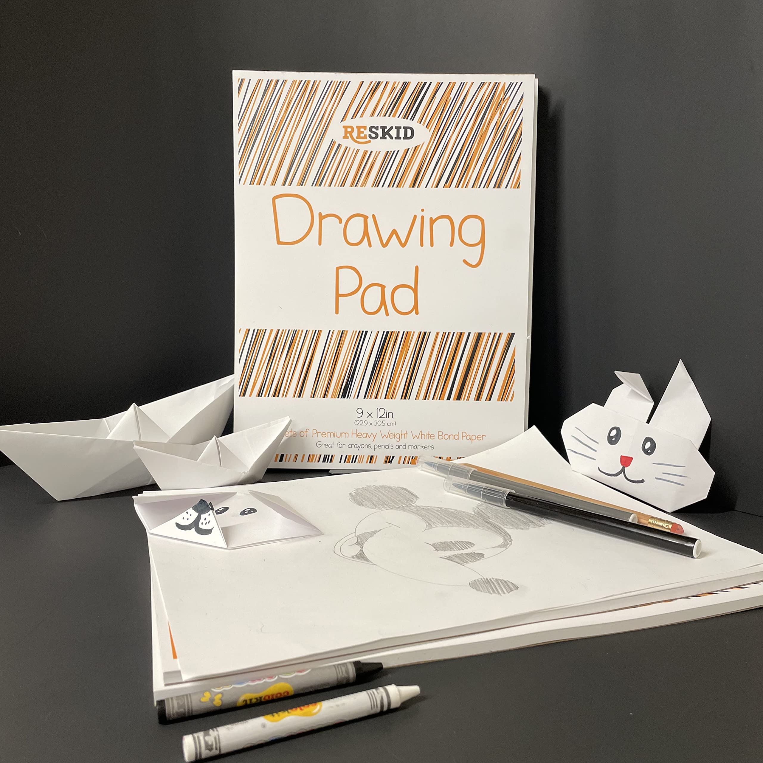 Reskid Kids Drawing Pads - 3 Pack of 9x12 Inch with 50 Sheets Each - Removable Pages for Easy Display and Preservation, Perfect for Young Artists
