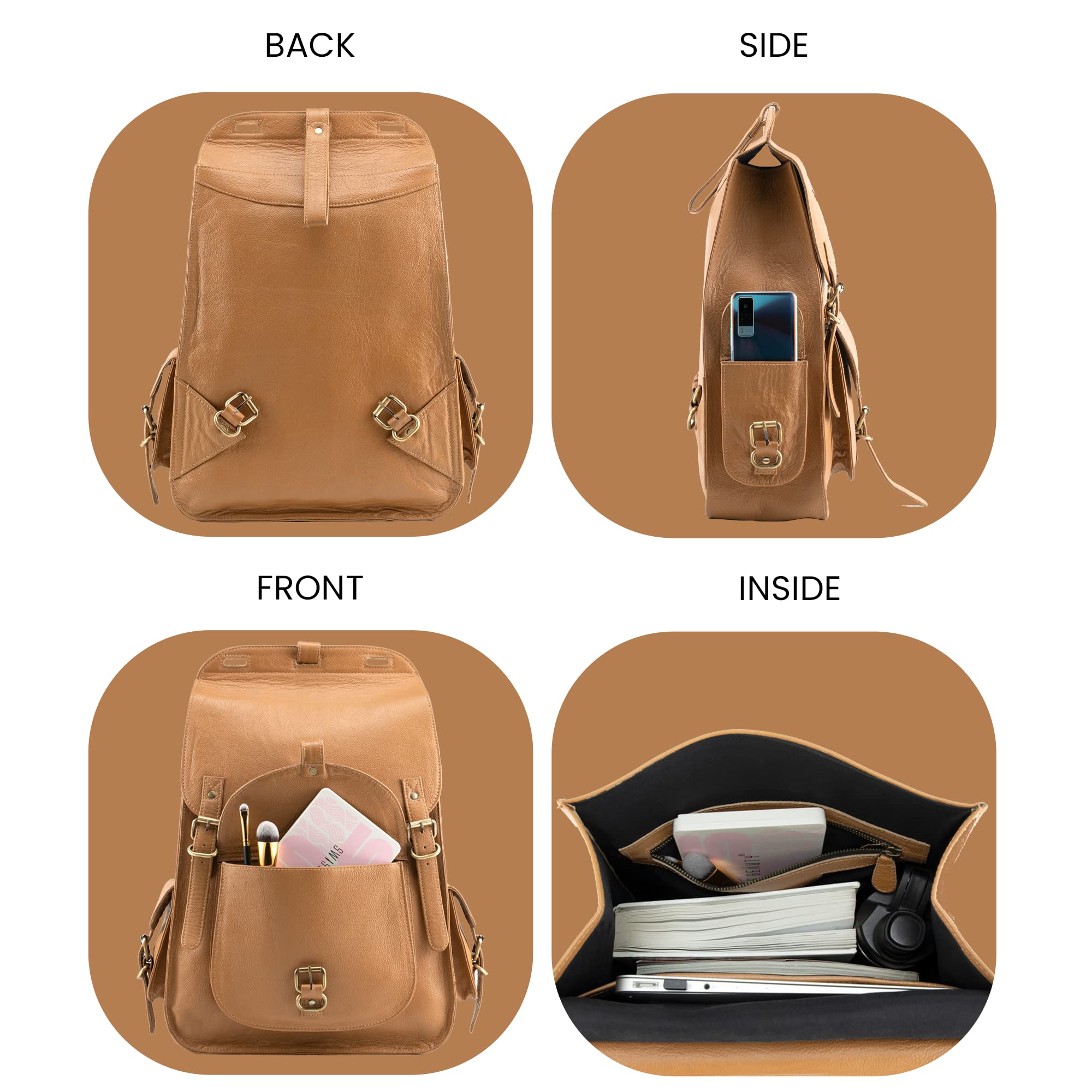 Handmade World Vintage Full Grain 20 Inch Blue Leather Laptop Large Backpack Casual Bookbag Daypack Camping Travel Rucksack Knapsack