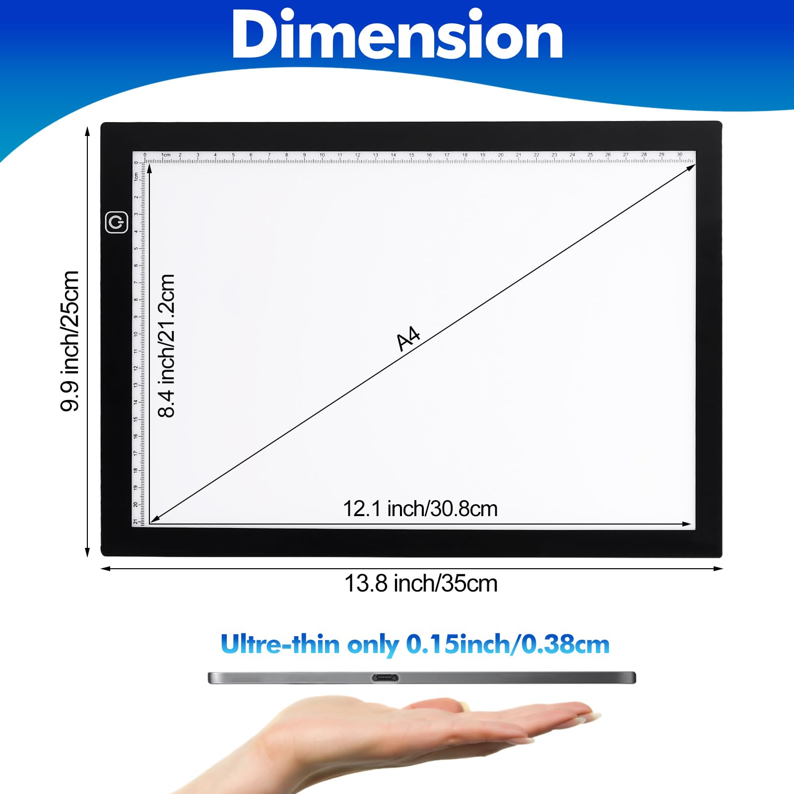 Dorhui Bright Pad Go, Weeding Light Pad for Vinyl Craft Weeding Tools Set, Craft Vinyl Tools with A4 Adjustable LED Light Pad Makes Brighter for Weeding Vinyl, Silhouettes, Cameos, Lettering