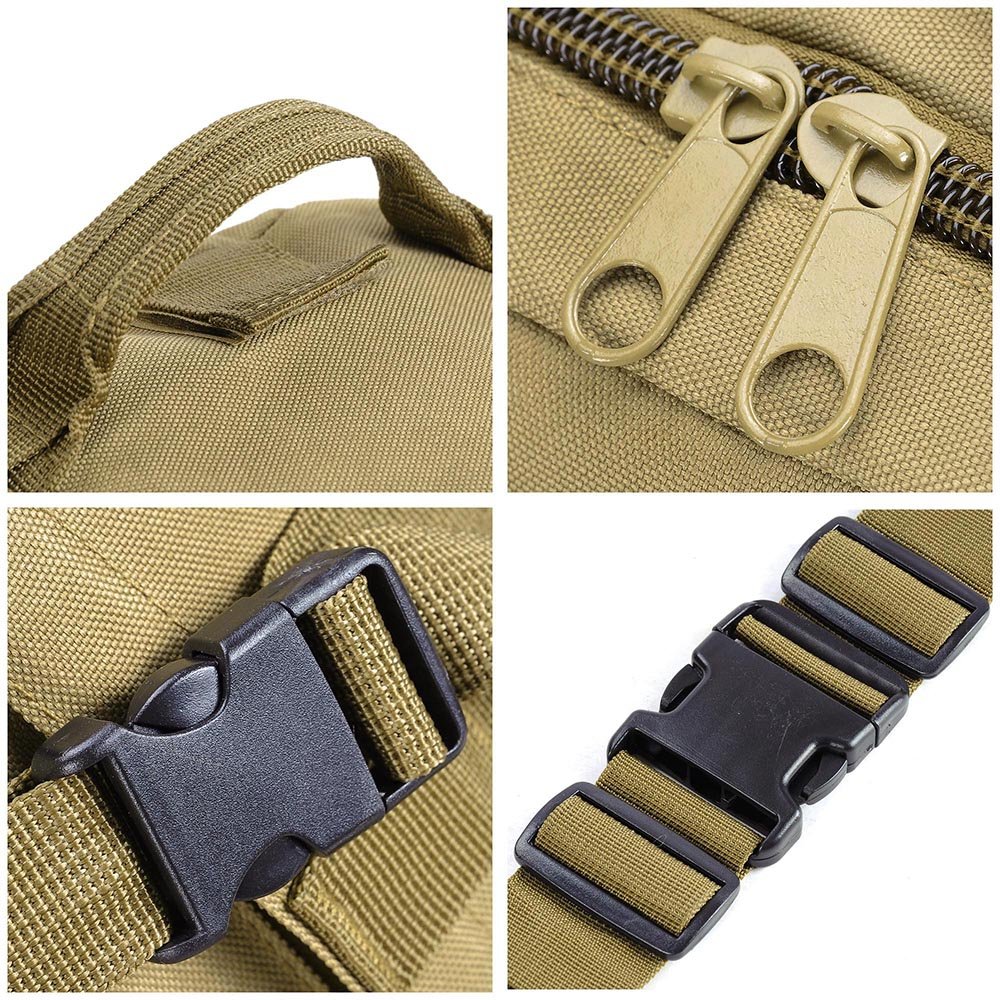 HHE 55L Military Tactical Bag for Camping Hiking Trekking Hunting Bug Out Bag Outdoor Backpack (Khaki),Large