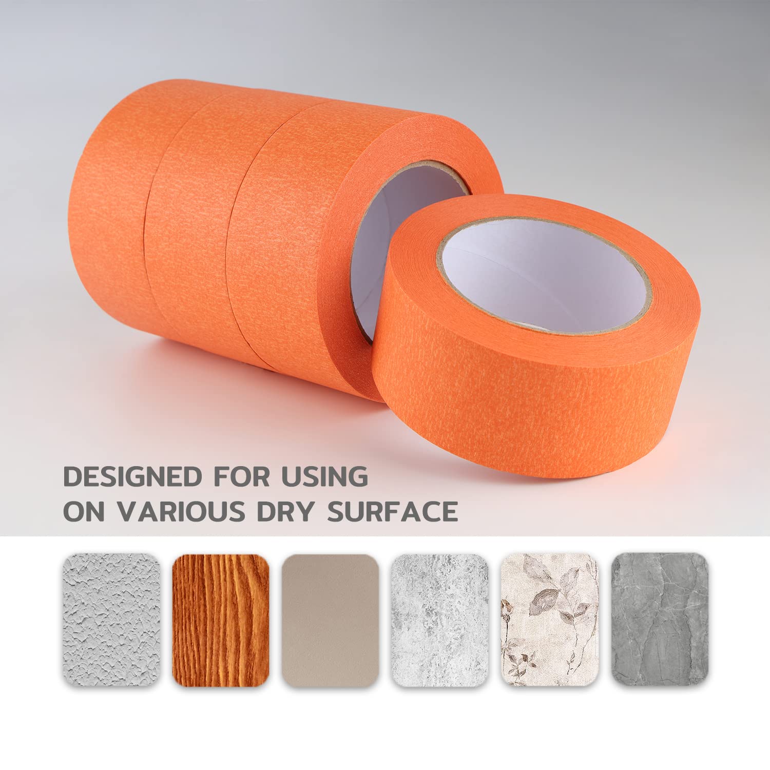 Lichamp Wide Orange Painters Tape 2 inch, 1pc Medium Adhesive Orange Masking Tape, 1.95 inches x 55 Yards