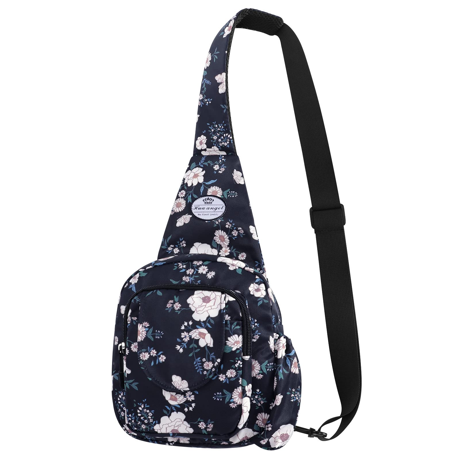HUA ANGEL Floral Sling Bag - Small Crossbody Backpack Shoulder Bag for Men Women Hiking Travel Cycling Chest Bag Daypack