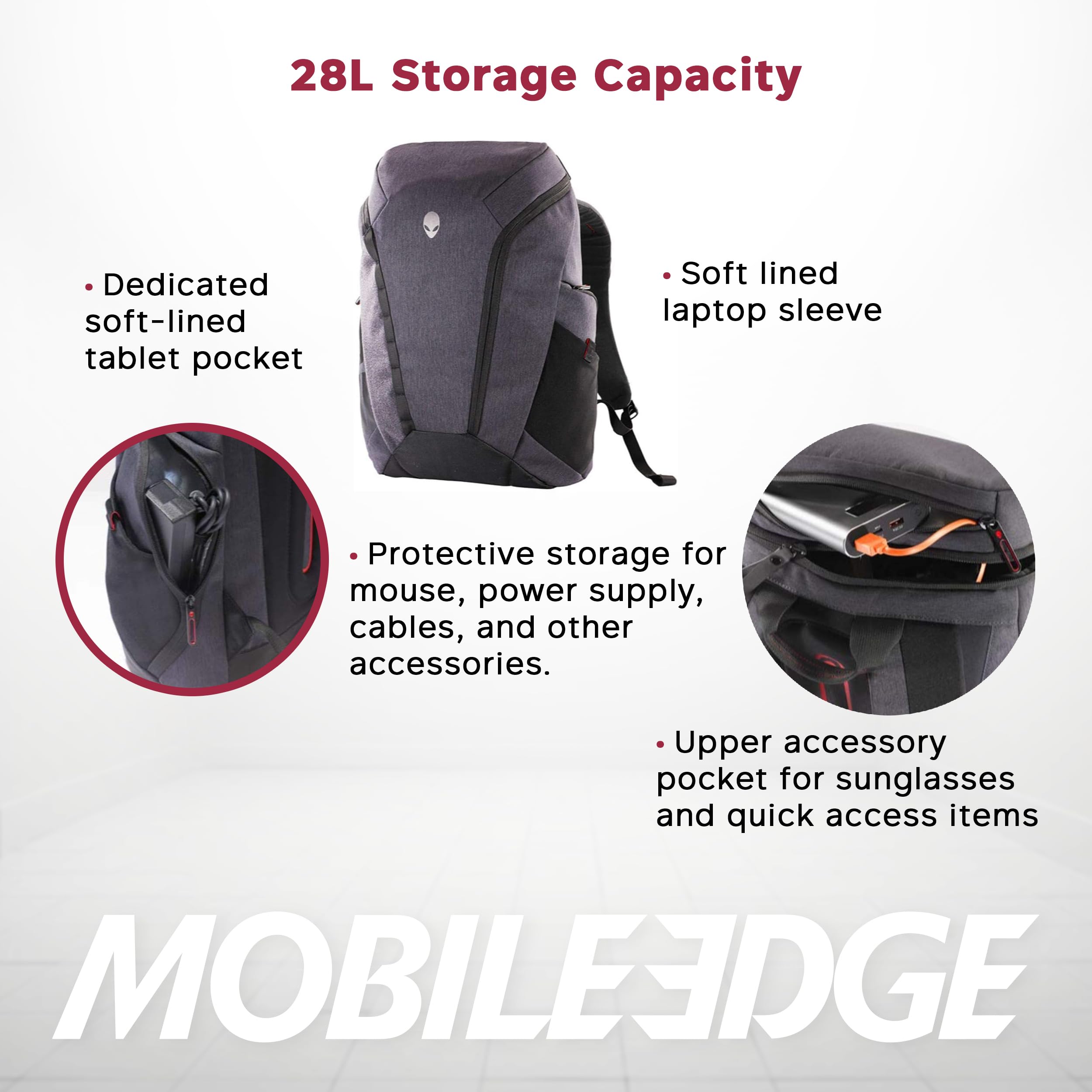 Dell Men's Backpack, Gray, Large