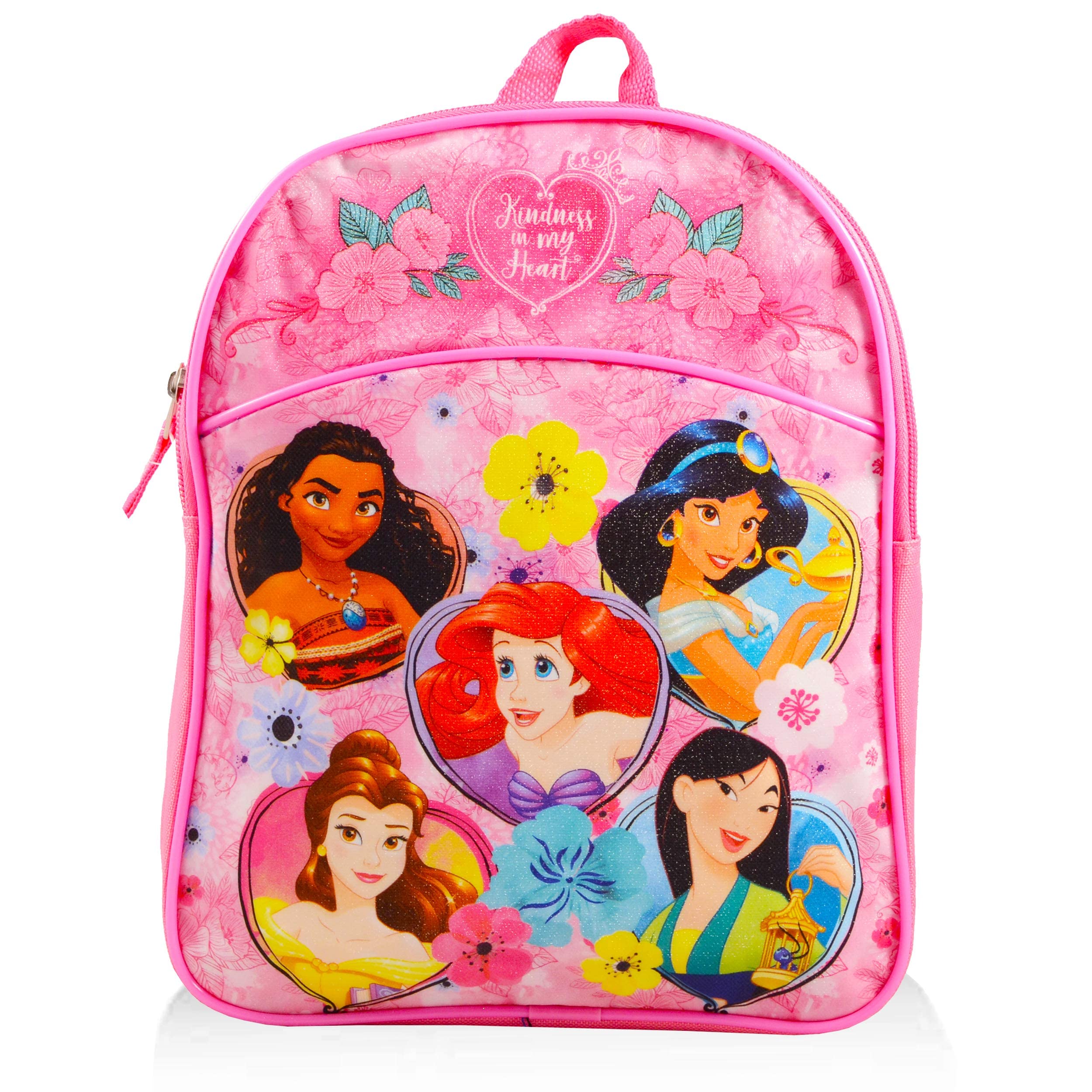 Disney Princess Mini Backpack and Drawstring Bag for Girls - Bundle with 11β Disney Princess Mini Backpack, Drawstring Bag, Water Bottle, Stickers, More | Princess Backpack for Girls