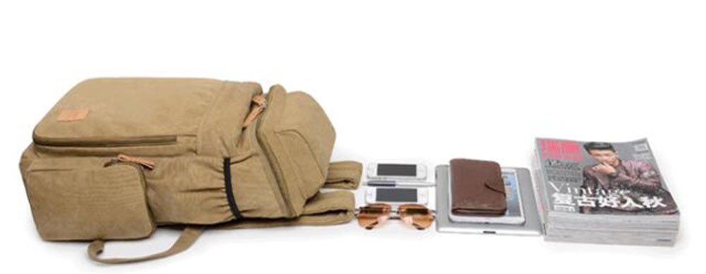 Joyloading Canvas Casual Backpack Retro Elements Rucksack (Brown)