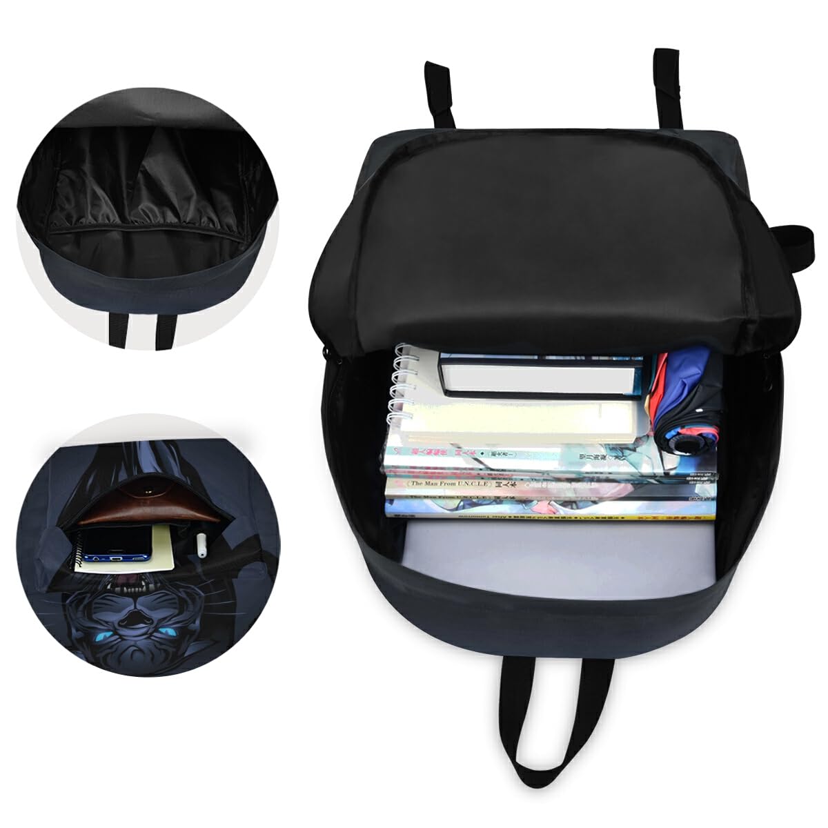 Backpack Travel Rucksack, Roaring Black Panther Lightweight School Bag for Students Teens Girls Boys