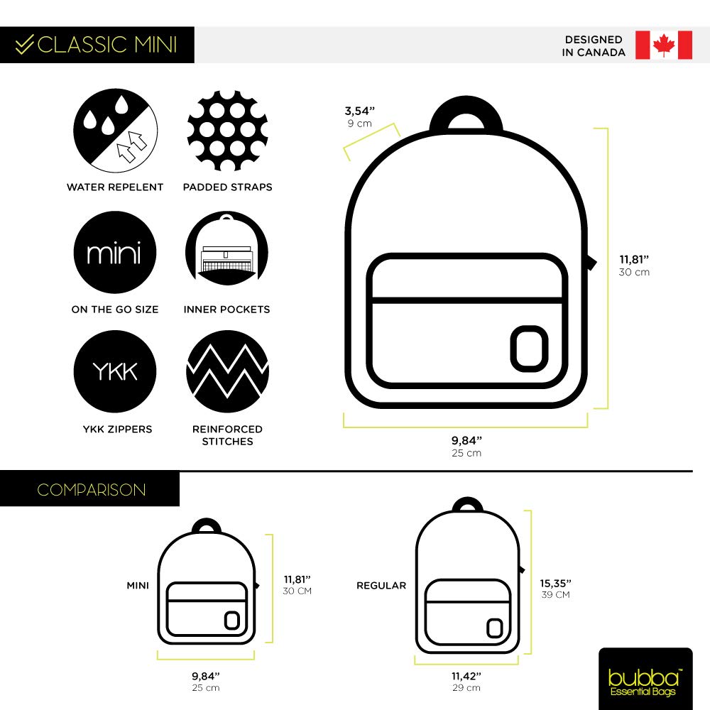 Bubba Bags Canadian Design Backpack Classic Mini Mirabella