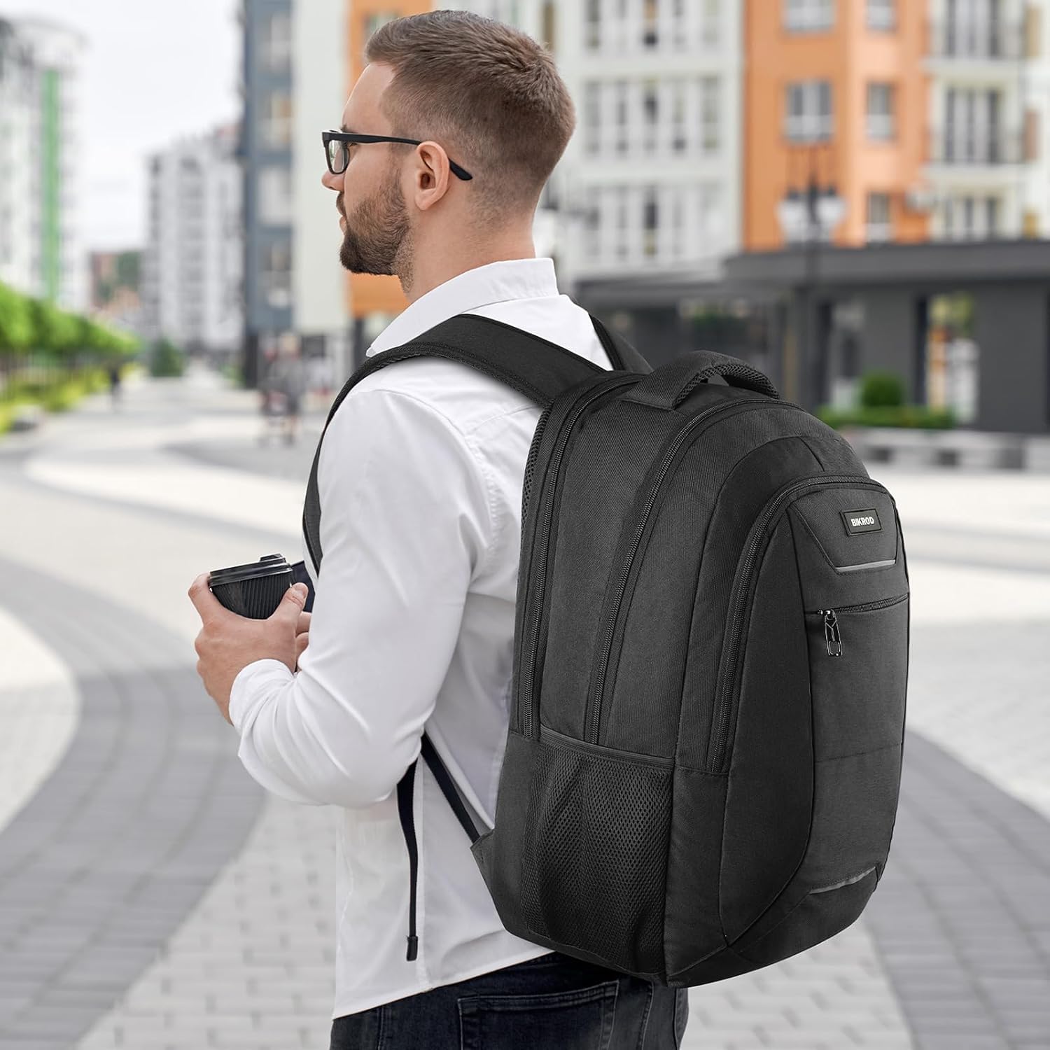 Travel Laptop Backpack for Men, Large School Backpacks for Teens Water Resistant Back Pack with USB Charging Port, Business Anti Theft Durable Computer Bag Gifts for Men Fits 17.3 Inch Laptop, Black