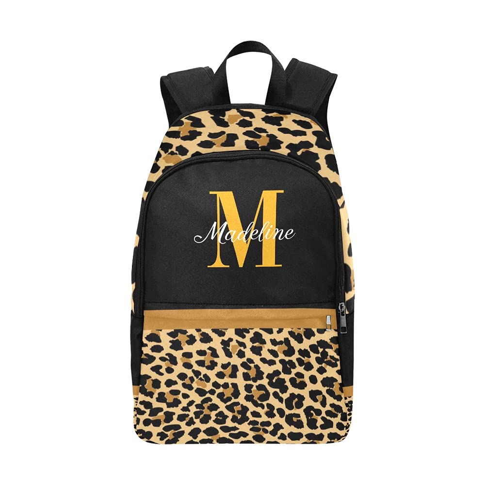 Personalized Personalized Leopard Print Casual Daypack Bag with Name Custom Backpack for Man Woman Girl Boy Gifts