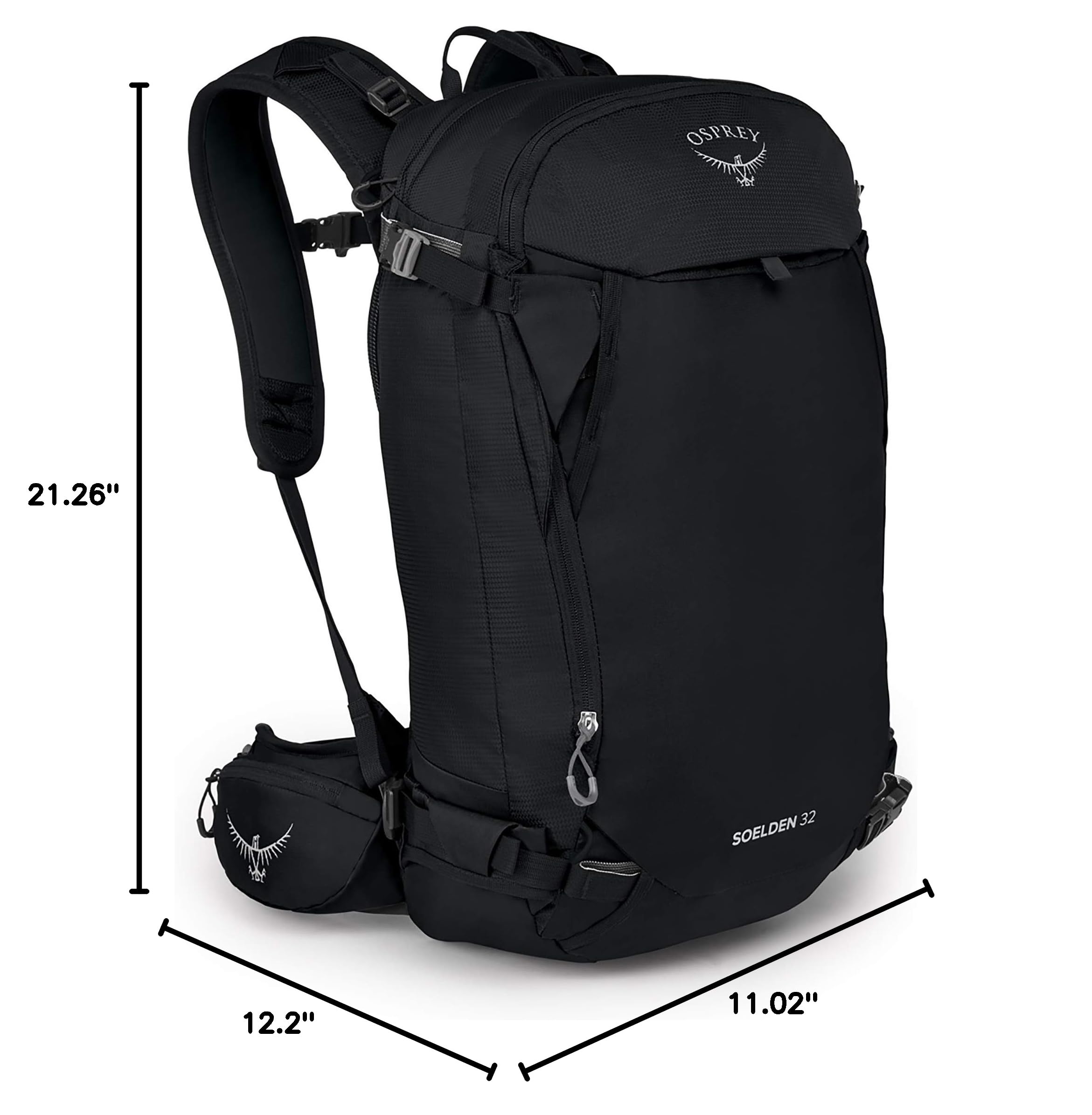 Osprey Soelden 32 Men's Ski Backpack, Black, Black, One Size