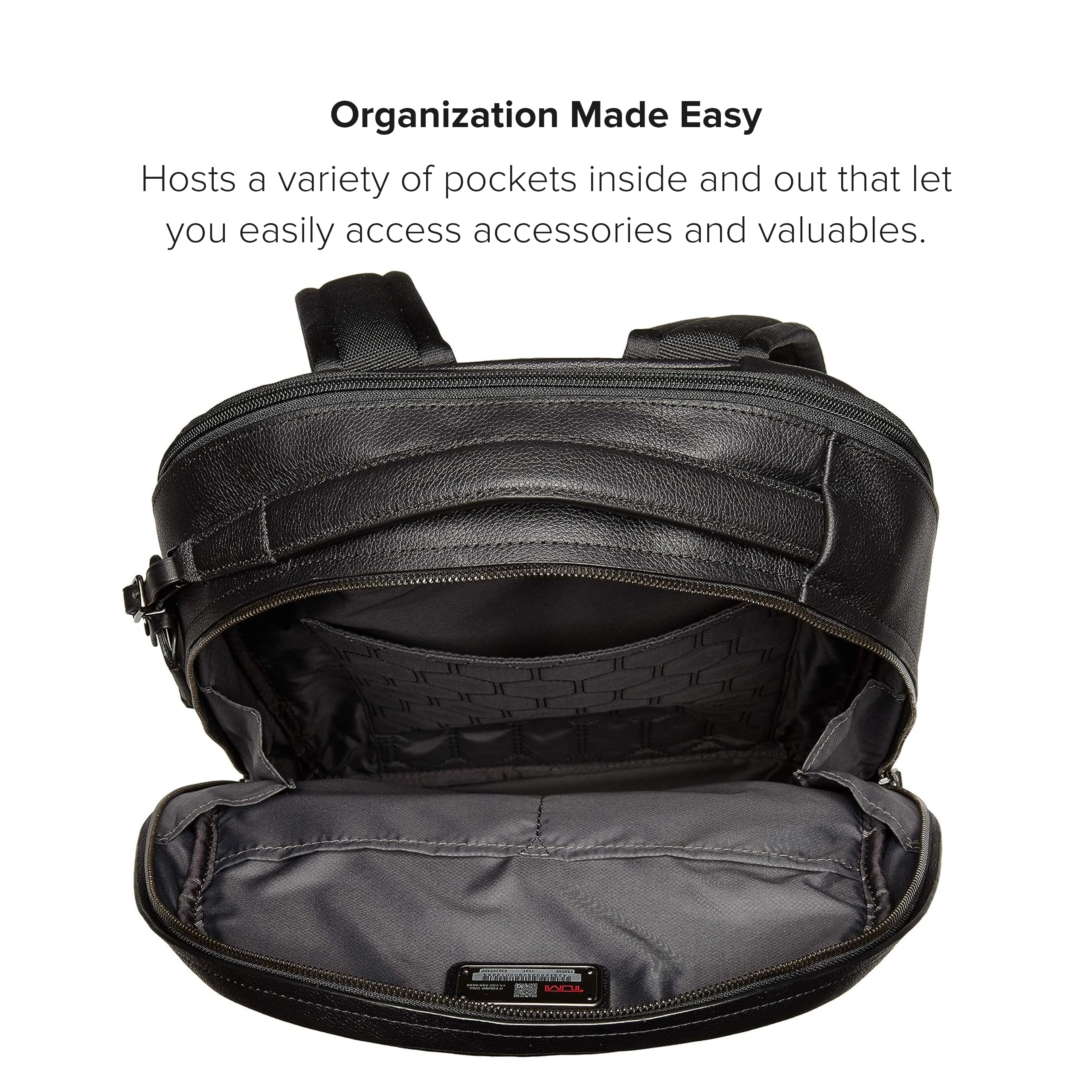 TUMI - Harrison Warren Leather Laptop Backpack - 15 Inch Computer Bag for Men and Women - Black