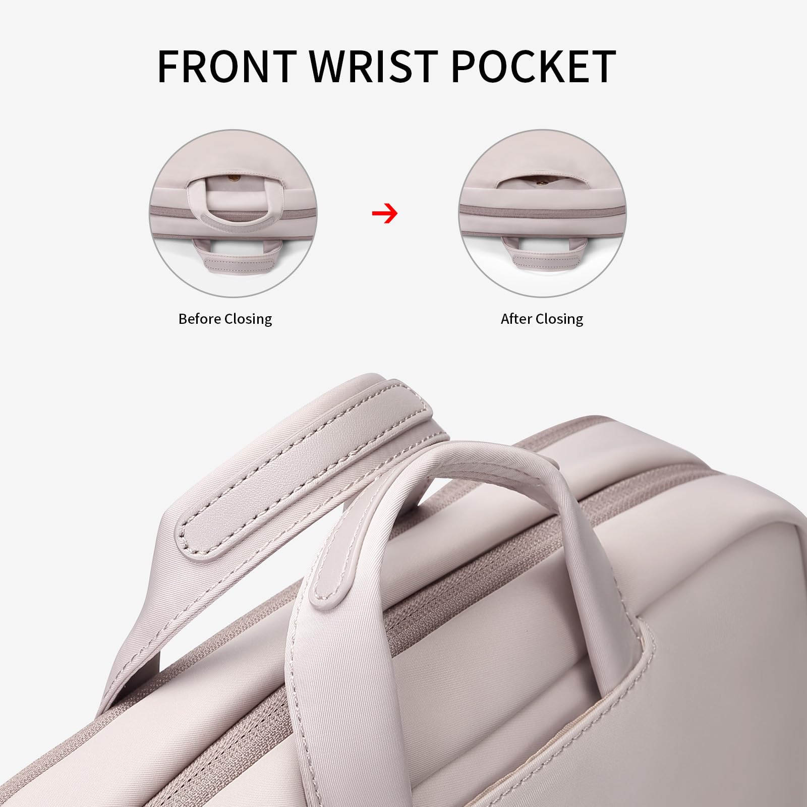GOLF SUPAGS Travel Laptop Backpack for Women Anti Theft Slim Durable College Bookbag Business Computer Bag Fit 15.6 Inch Notebook (Pinkish Grey, 15.6 Inch)