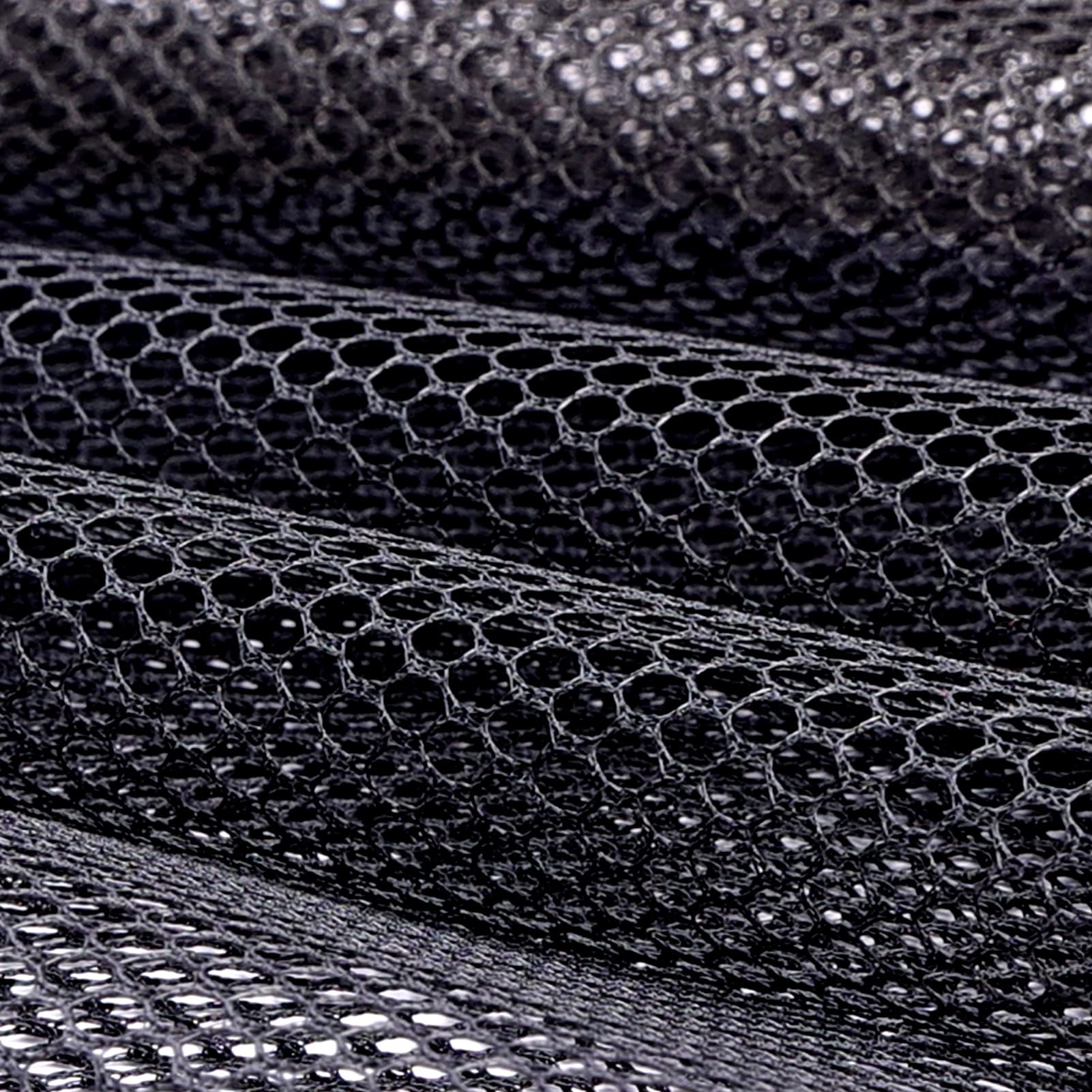 Pllieay 29.5 X 59 Inch Black Mesh Fabric Slightly Stretchy for Backpack Pocket and Straps, Netting Clothes, Netting Bag Shopping Bag