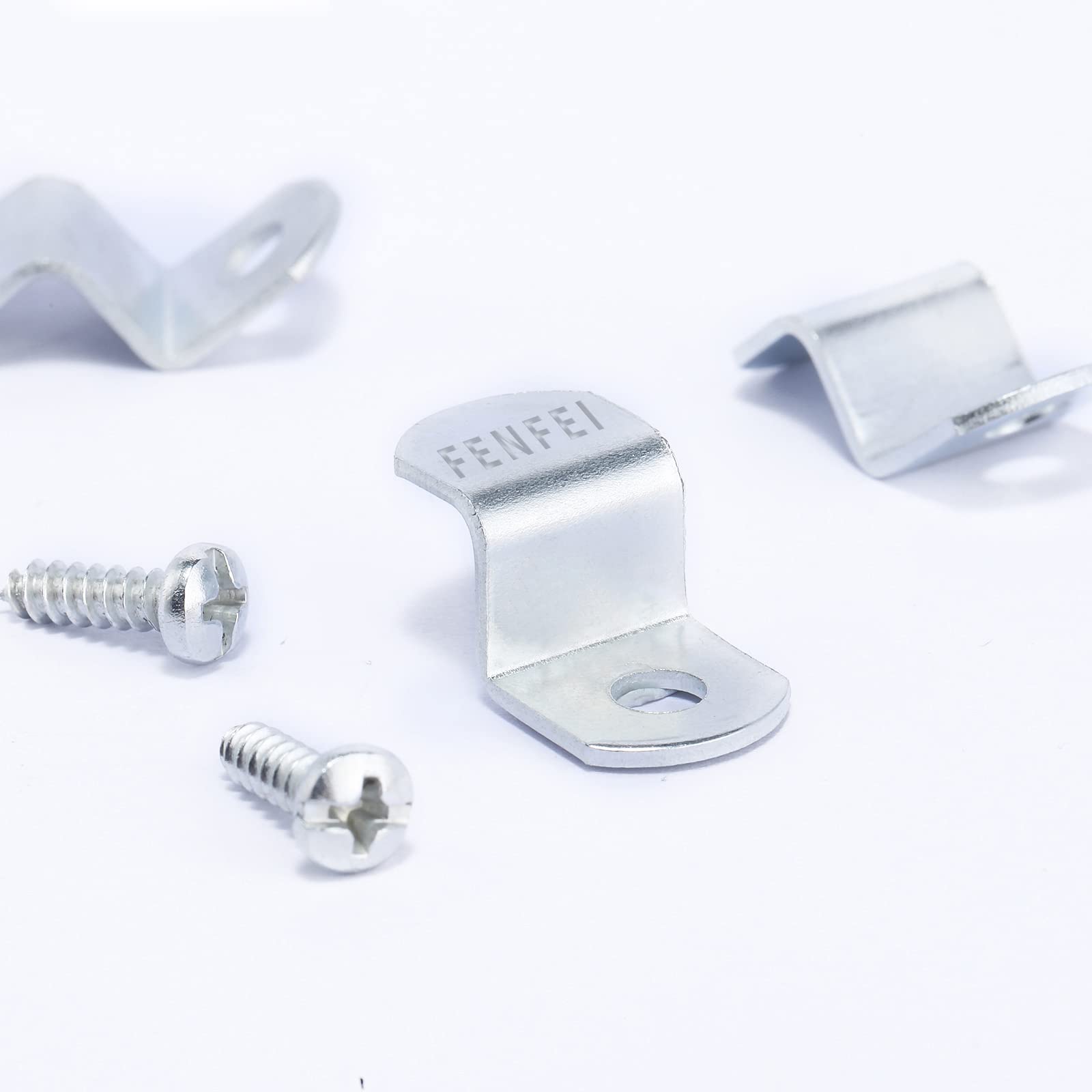 FENFEI Offset Canvas Clips with Screws, 32 Pack Heavy Duty Picture Framing Mirror Clips (1/8 inch, 1/4 inch, 3/8 inch, 1/2 inch)