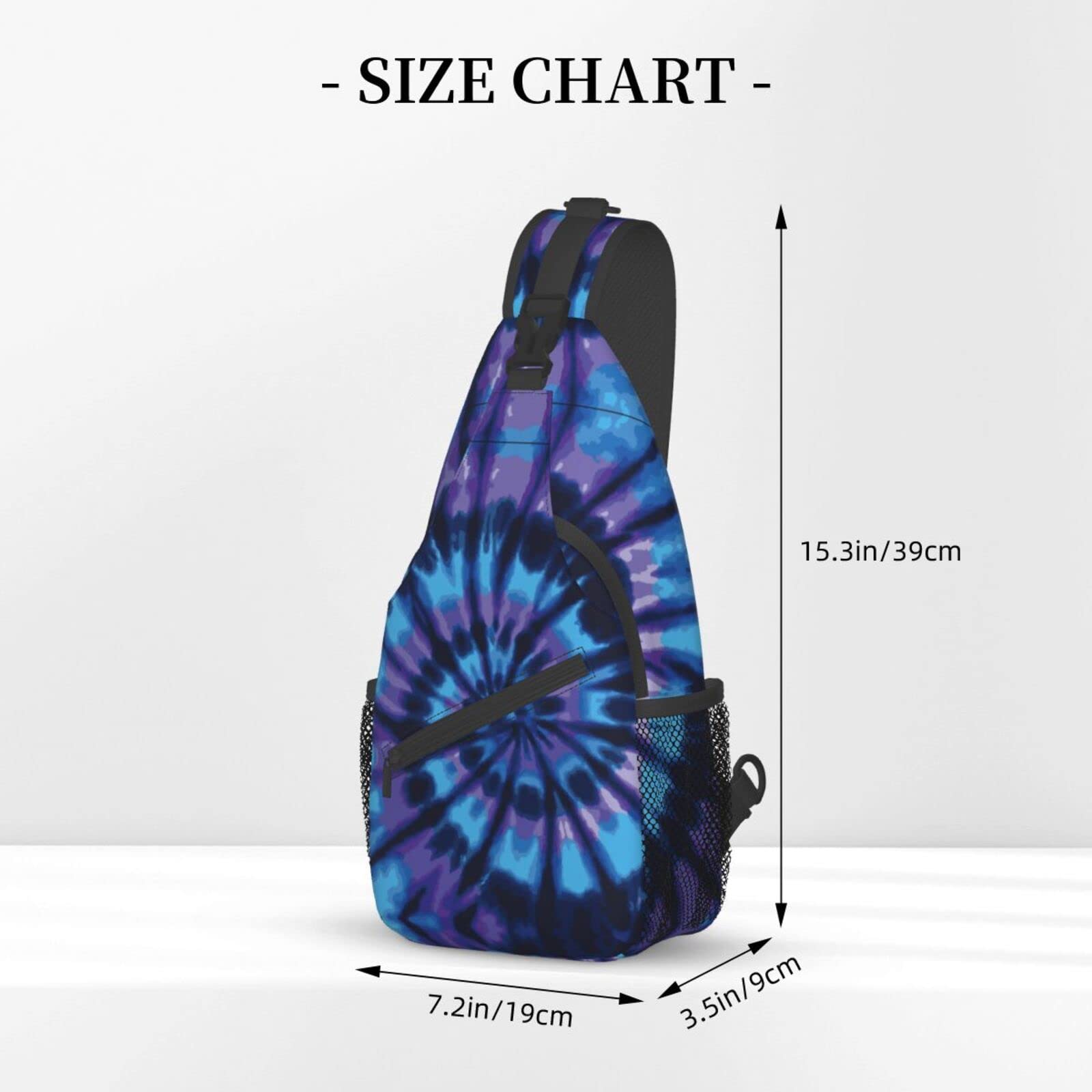 Yrebyou Tie Dye Sling Bag Hiking Travel Backpack Waterproof Adjustable Daypack Crossbody Shoulder Chest Bag For Women Men