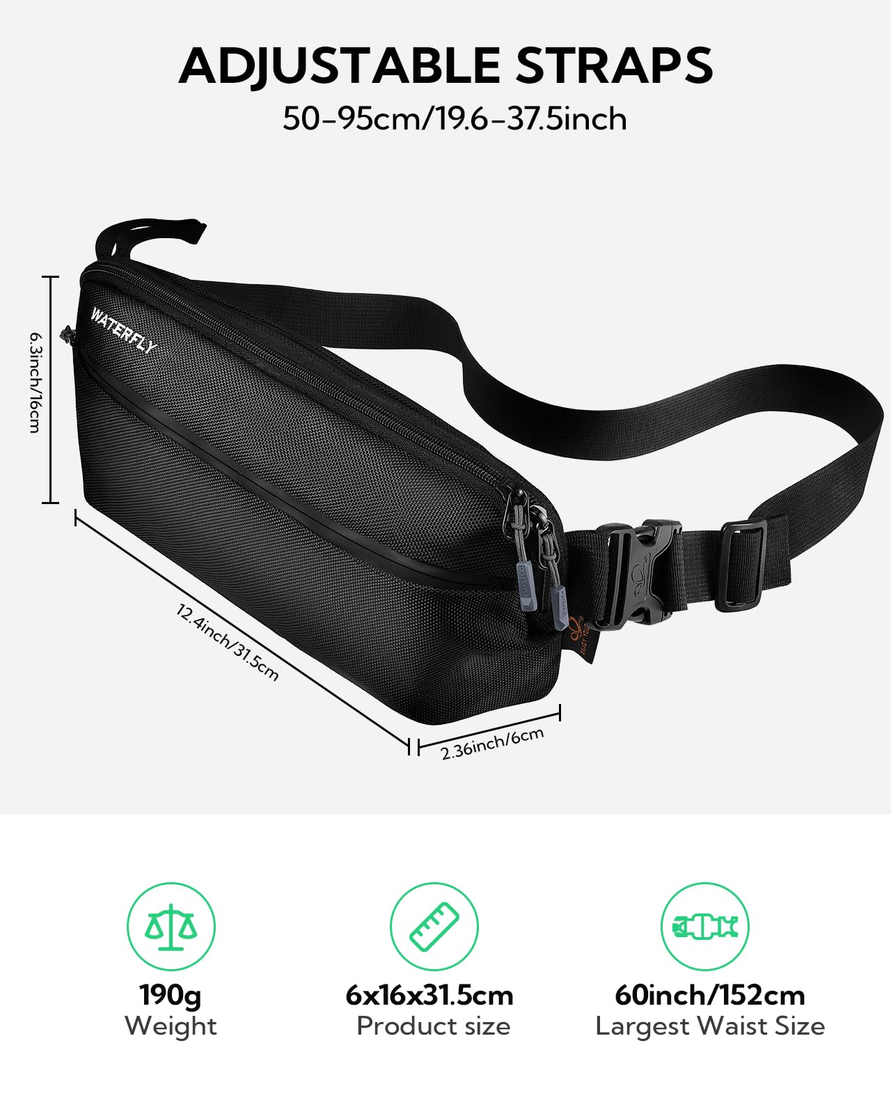 WATERFLY Sling Crossbody Chest Bag: Over Shoulder Small Slim Cross Daypack Lightweight Backpack Front Side Pack Men Women…