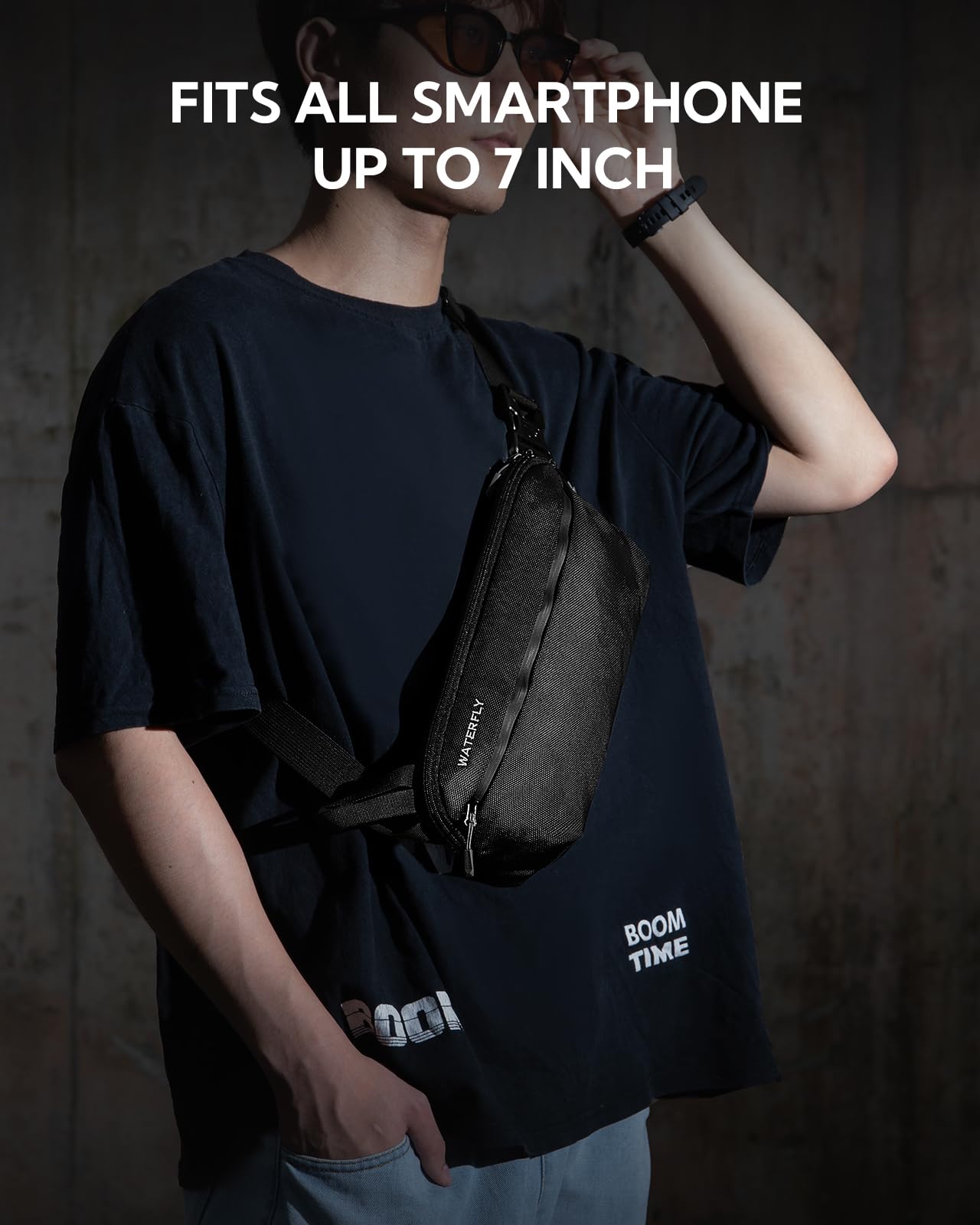 WATERFLY Sling Crossbody Chest Bag: Over Shoulder Small Slim Cross Daypack Lightweight Backpack Front Side Pack Men Women…