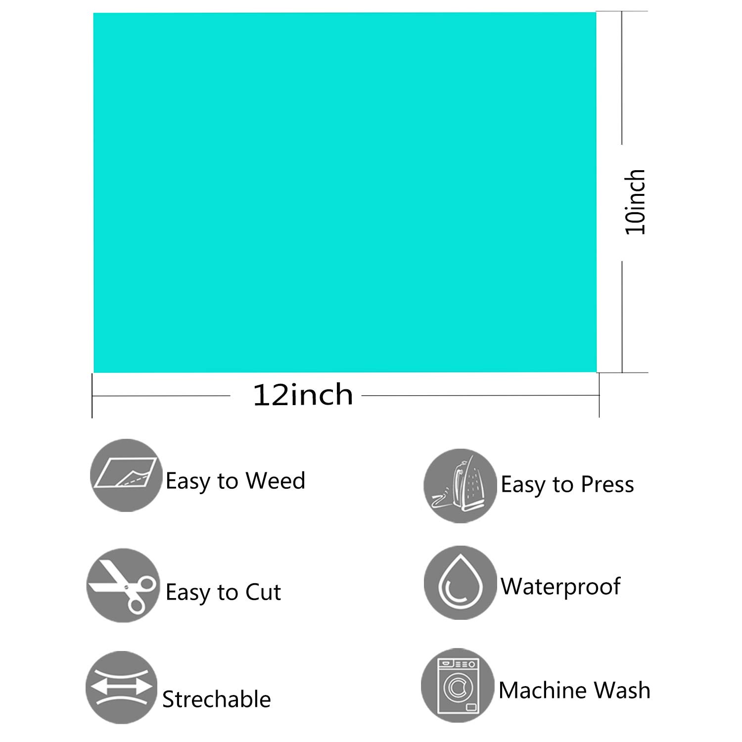 CAREGY Heat Transfer Vinyl for T-Shirts 12in.x10in. 36 Sheets-Iron On Vinyl HTV Bundle