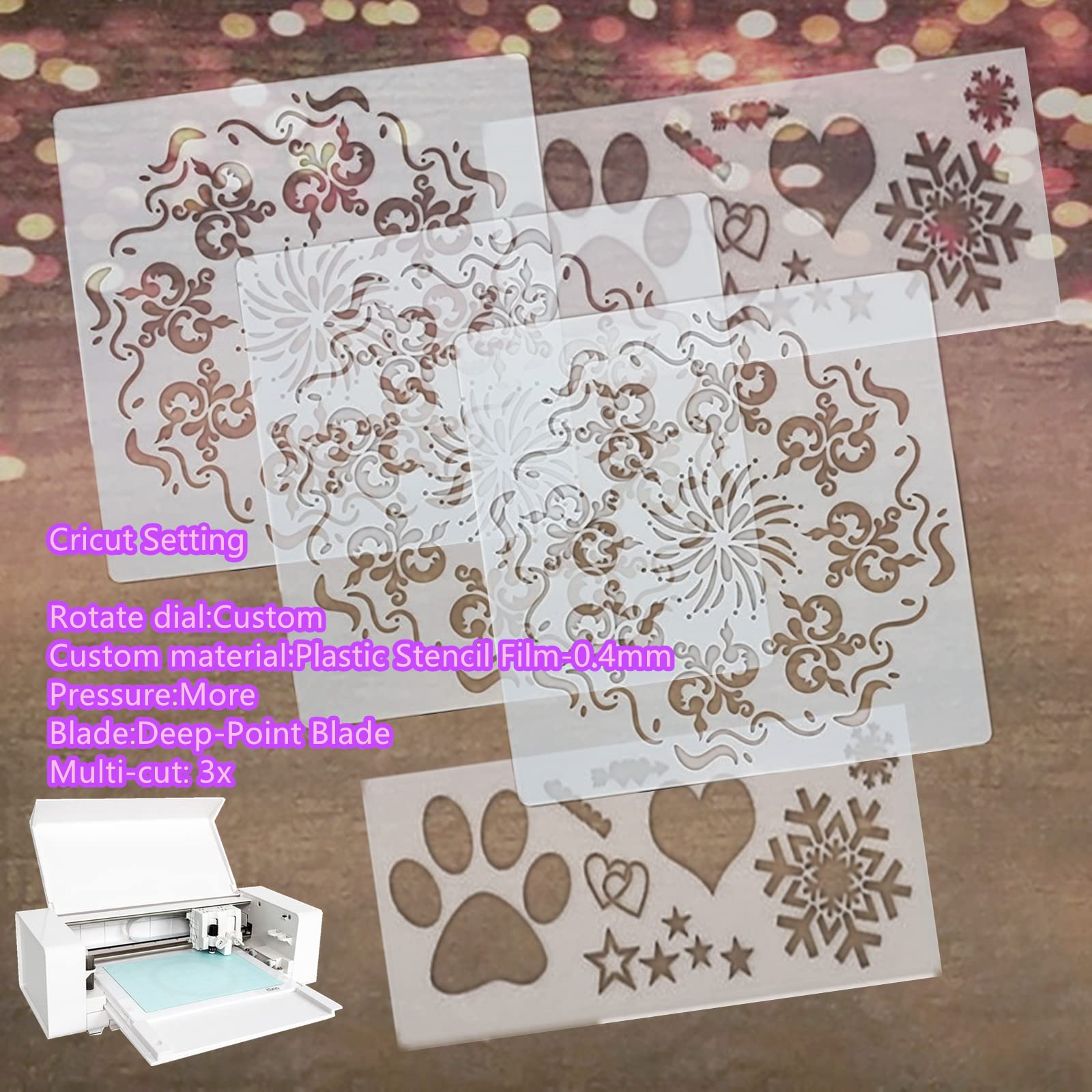 BANLTRE 10 Sheets 10 mil Mylar Sheet 12 x 12 inch Milky Translucent PET Blank Stencil Making Sheet for Cricut, Laser Cutting, Gyro-Cut Tool Template Material (10 mil)