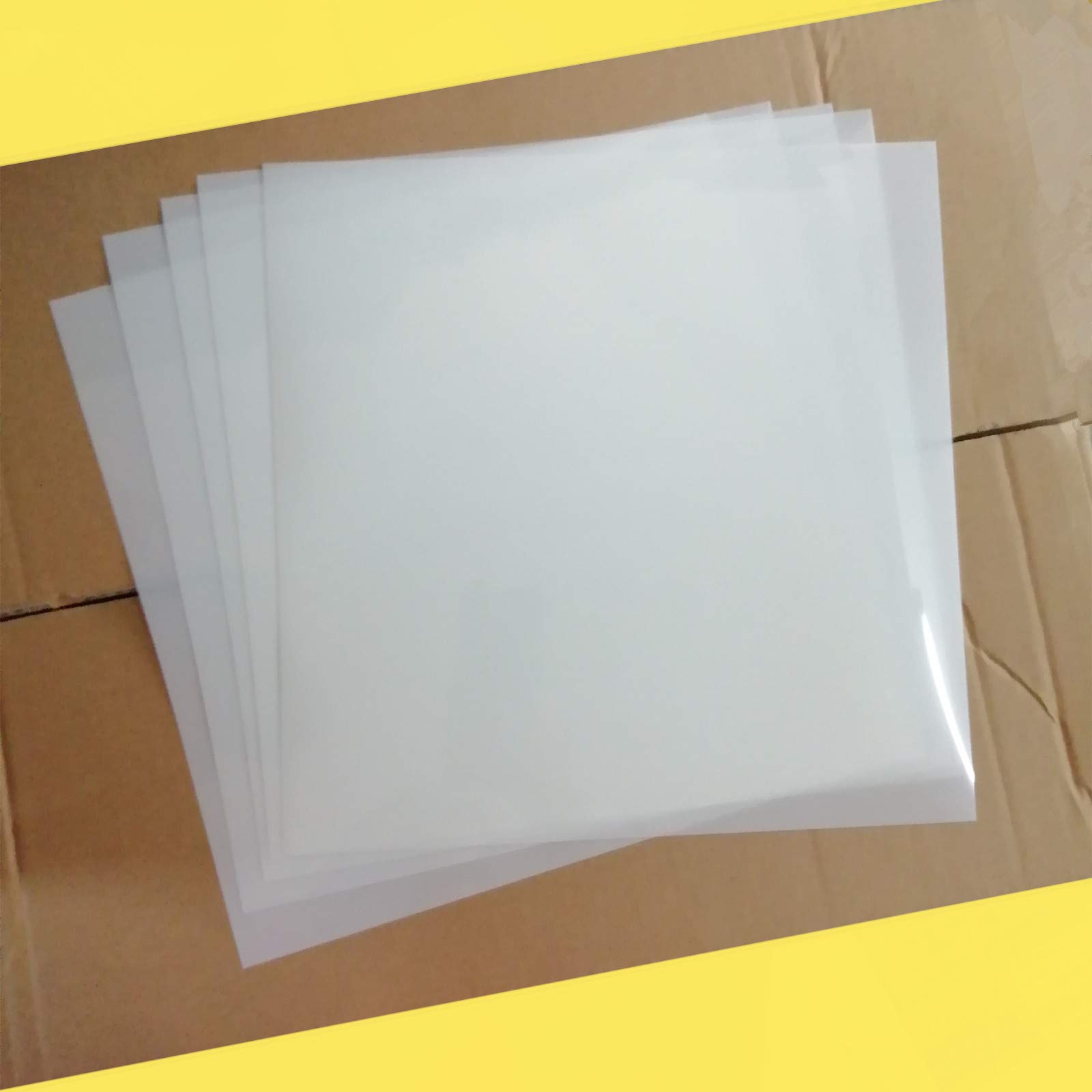 BANLTRE 10 Sheets 10 mil Mylar Sheet 12 x 12 inch Milky Translucent PET Blank Stencil Making Sheet for Cricut, Laser Cutting, Gyro-Cut Tool Template Material (10 mil)