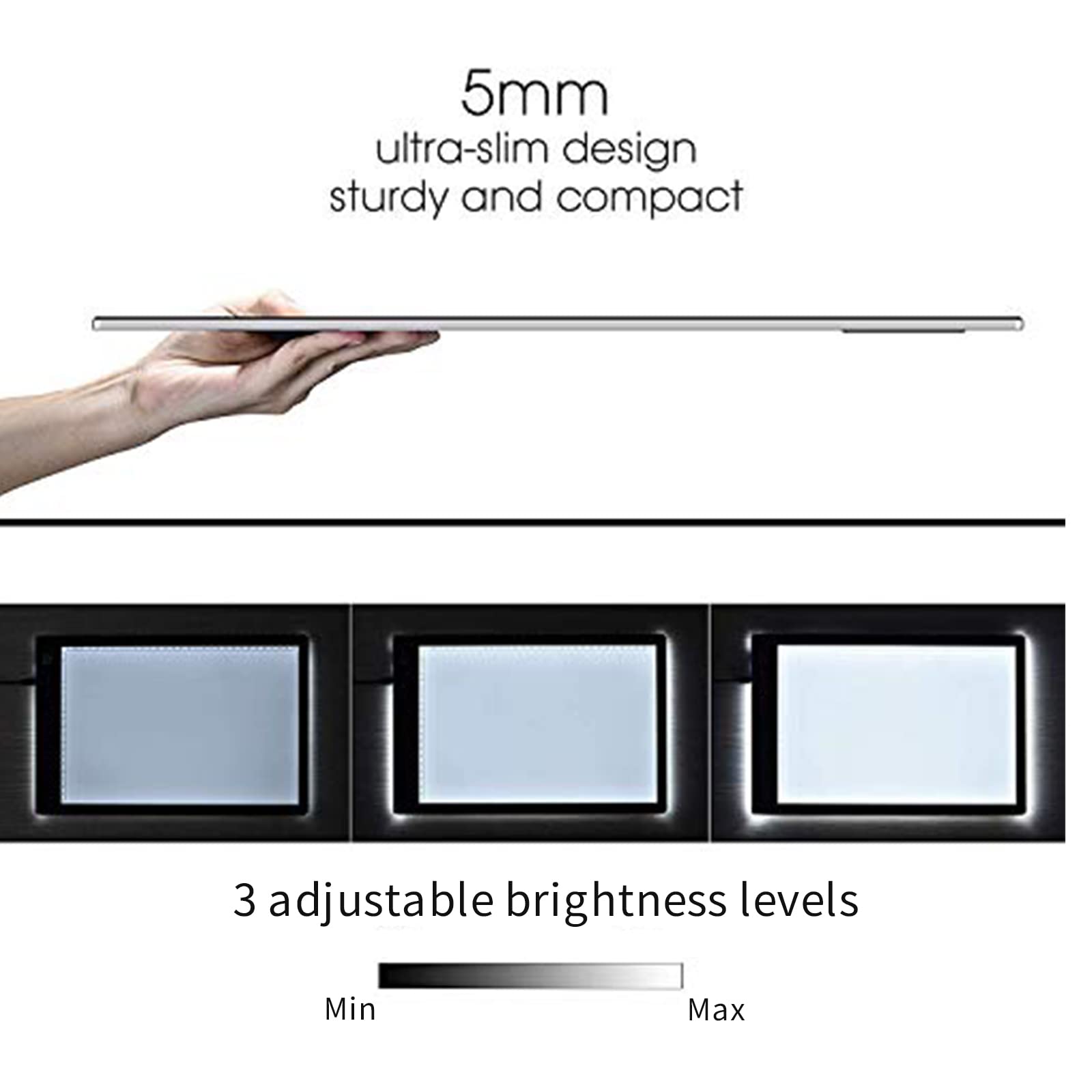 XIAOSTAR Light Box Drawing A4,Tracing Board with Brightness Adjustable for Artists, Animation Drawing, Sketching, Animation, X-ray Viewing