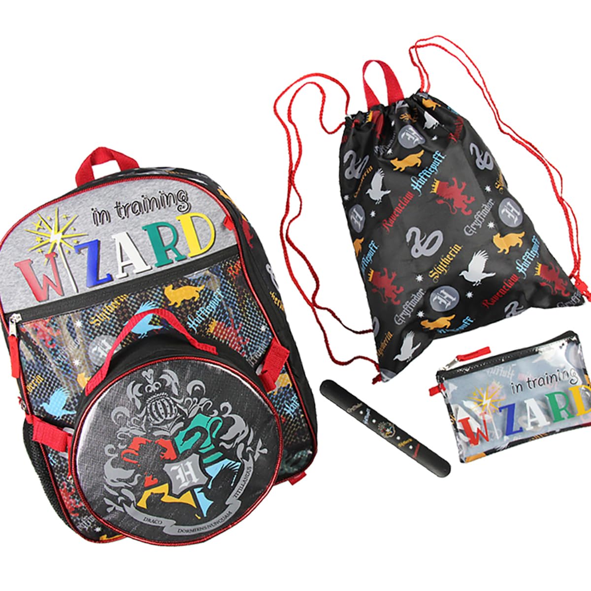 Harry Potter Kids Backpack Wizard In Training 5PC 16" Hogwarts School Combo Set