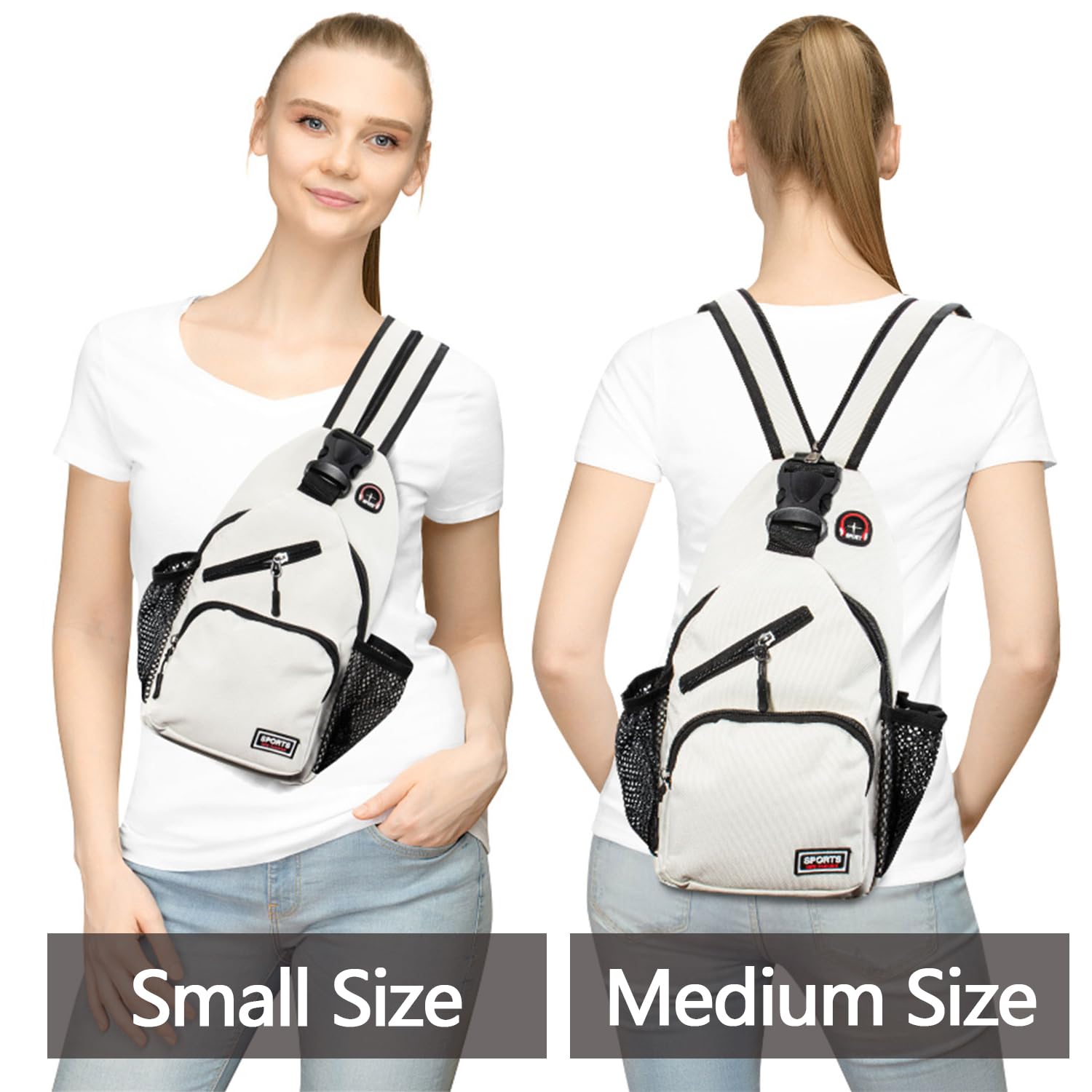 Peicees Convertible Sling Bag for Men Women Waterproof Sling Backpack Crossbody Shoulder Bag For Travel Hiking Cycling