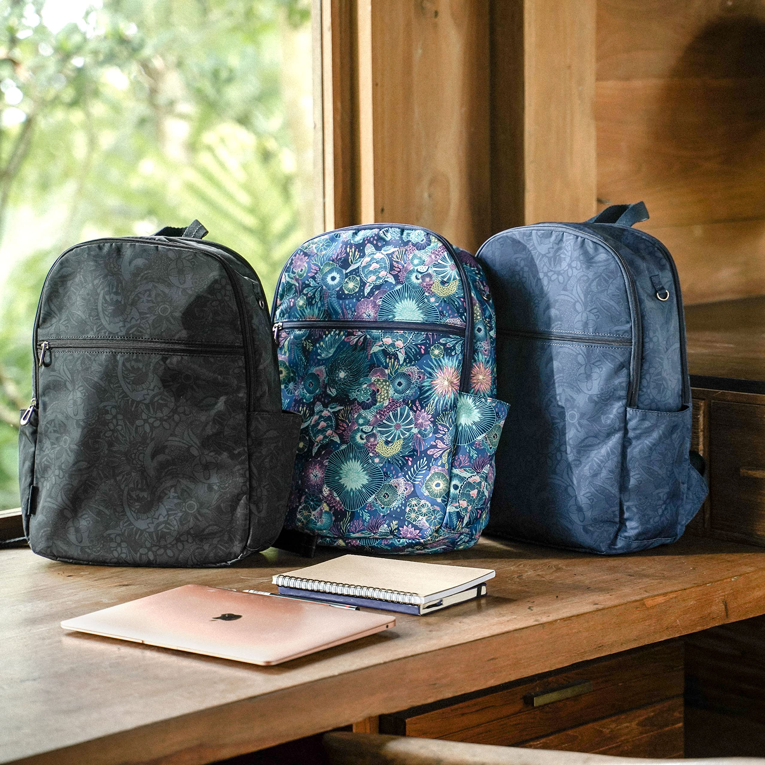 Sakroots womens Eco-twill Sakroots Larchmont Backpack in Eco Twill, Black Spirit Desert, One Size US