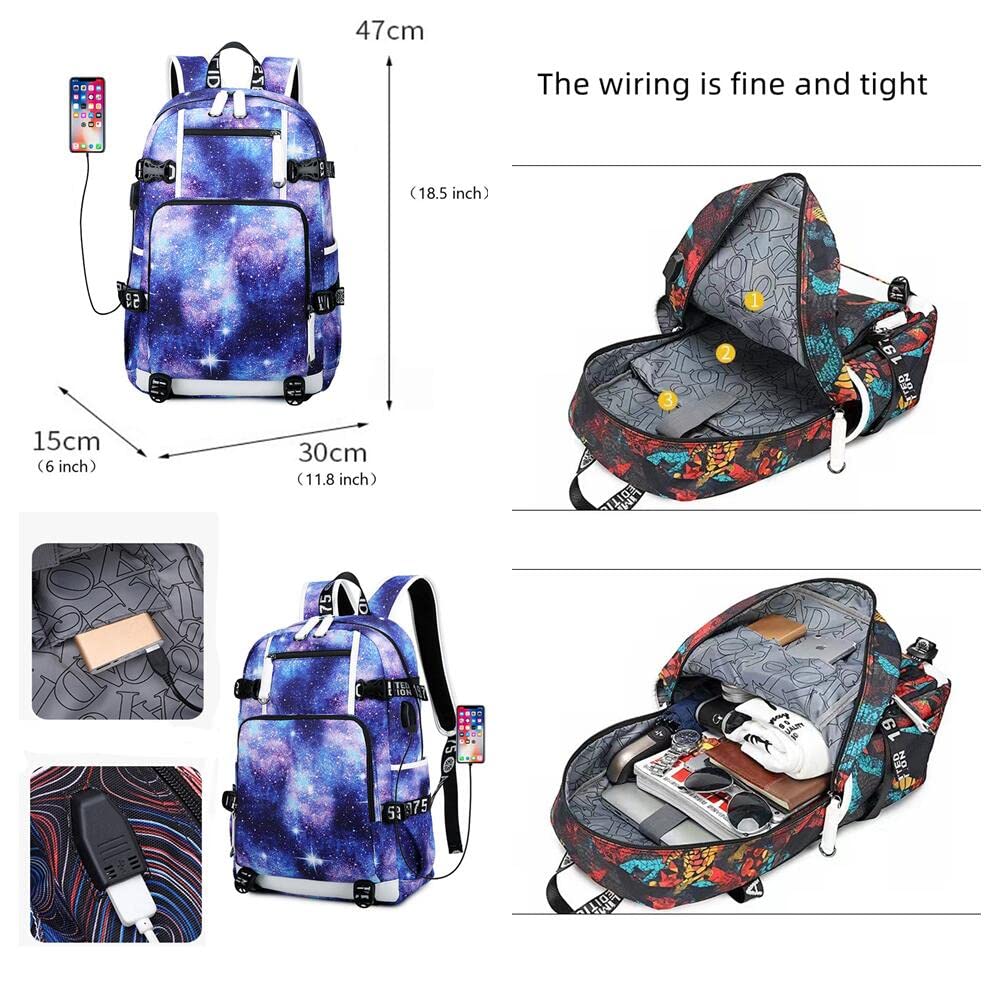 JaJa SC30 Basketball player multi-function backpack men and women travel student schoolbag Fans (blue), large size