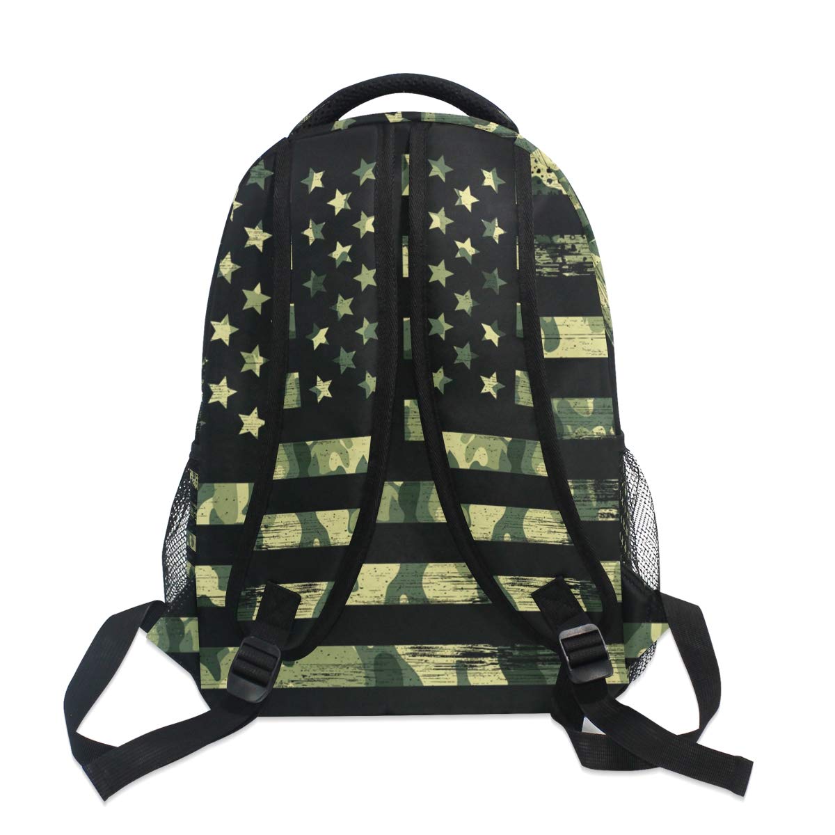 American Flag Camouflage Grunge Backpacks Travel Laptop Daypack School Bags for Teens Men Women