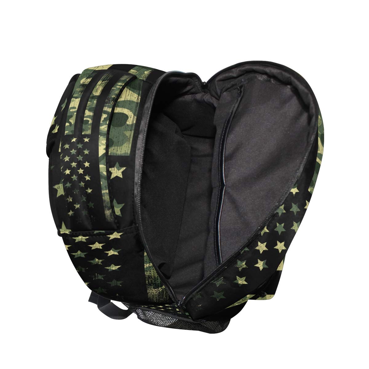 American Flag Camouflage Grunge Backpacks Travel Laptop Daypack School Bags for Teens Men Women