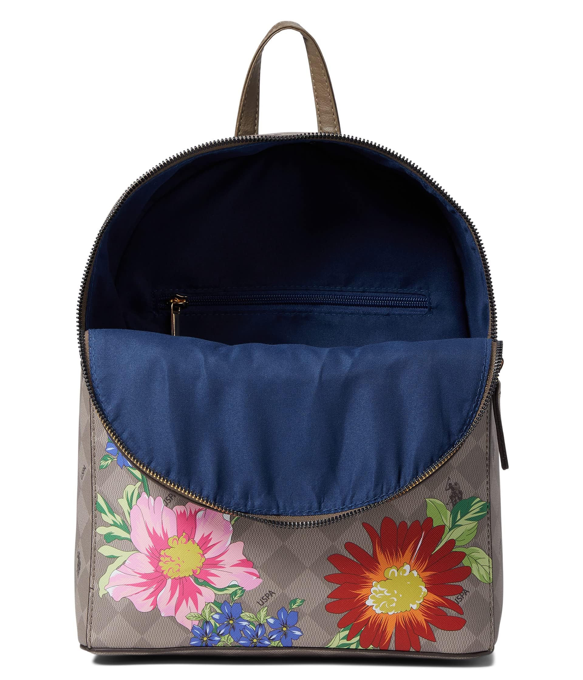 U.S. POLO ASSN. Floral Diamond Backpack Taupe One Size