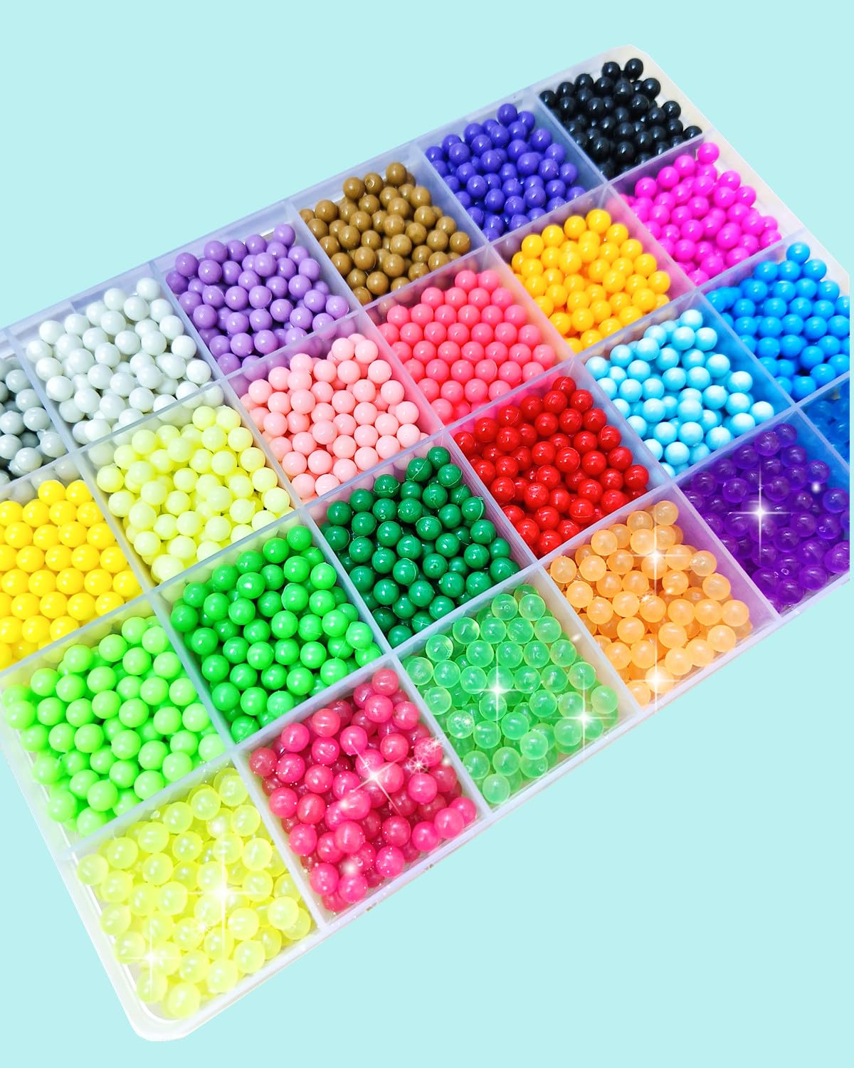 Vytung Water Fuse Beads Kit-3600 Beads 24 Colors(6 Glow in Dark) Mega Bead Refill Beads for Kids Beginners Activity Pack(3600 Beads Refill Pack))