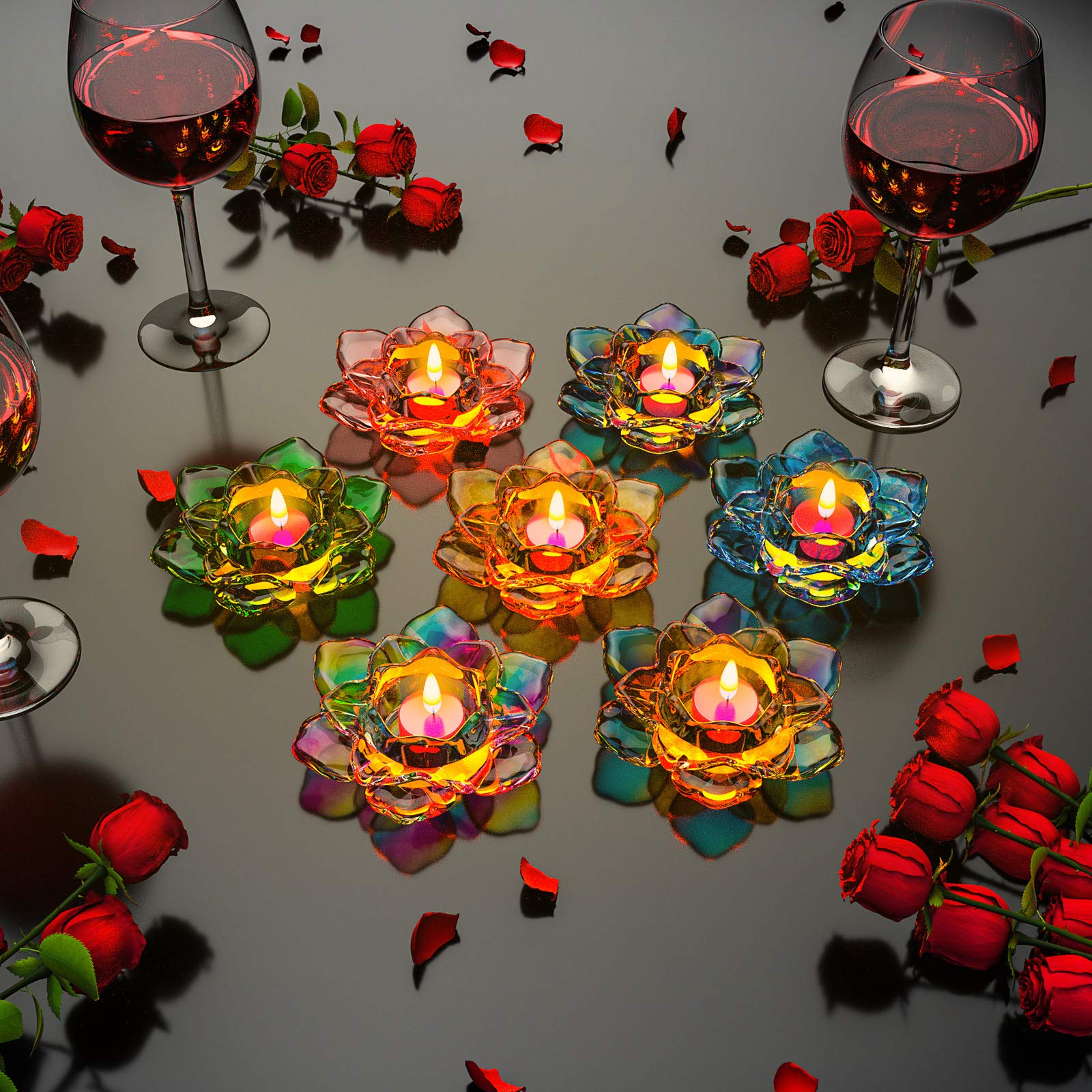 Palksky Lotus Tealight Candles Holders Resin Mold, Flower Candlestick Epoxy Casting Silicone Molds for DIY Jewelry Box, Trinket Container, Candy Box Home Table Decoration
