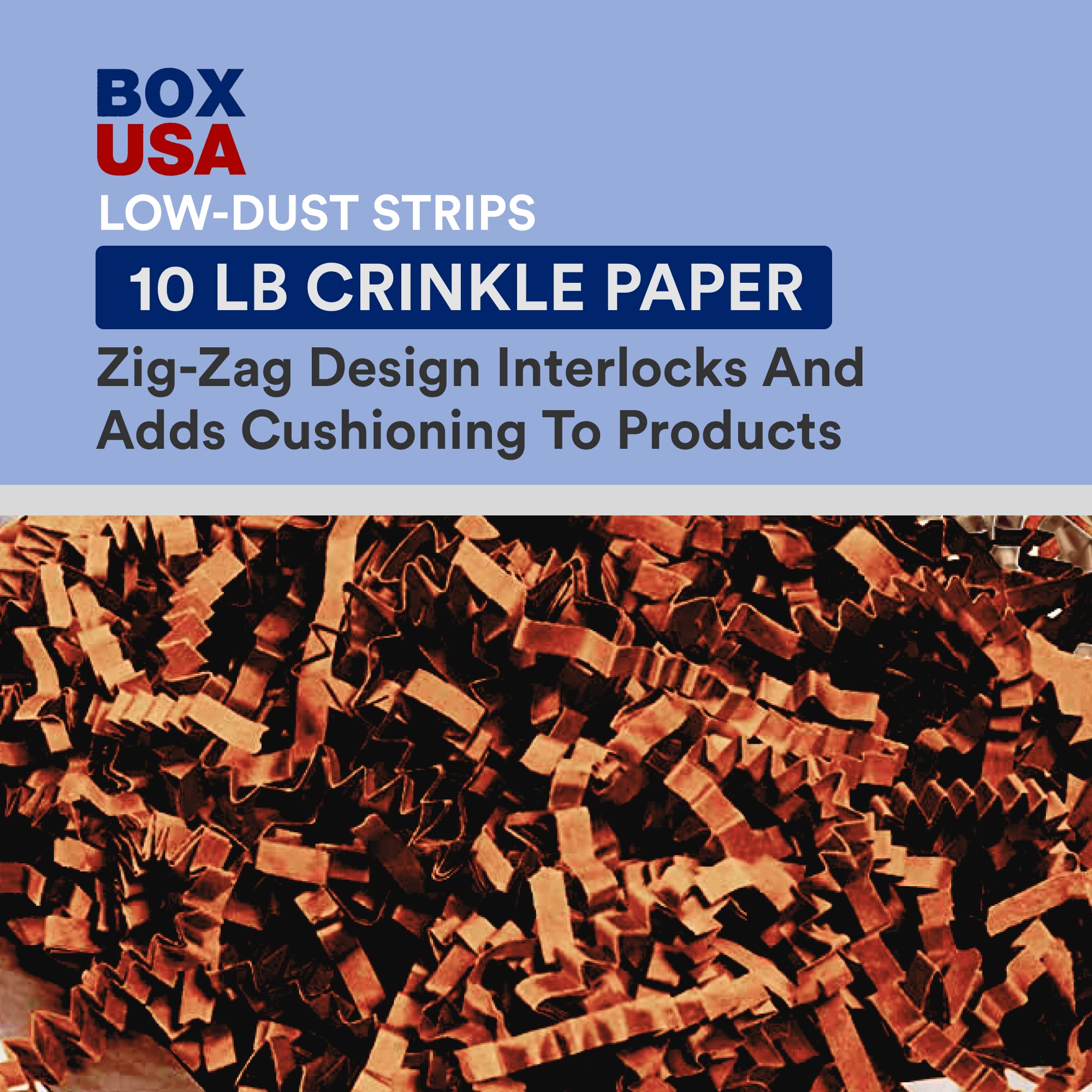 BOX USA Crinkle Paper 10 lb. Kraft, 1-Pack | Packaging Paper for Shipping, Moving, and Storage Supplies